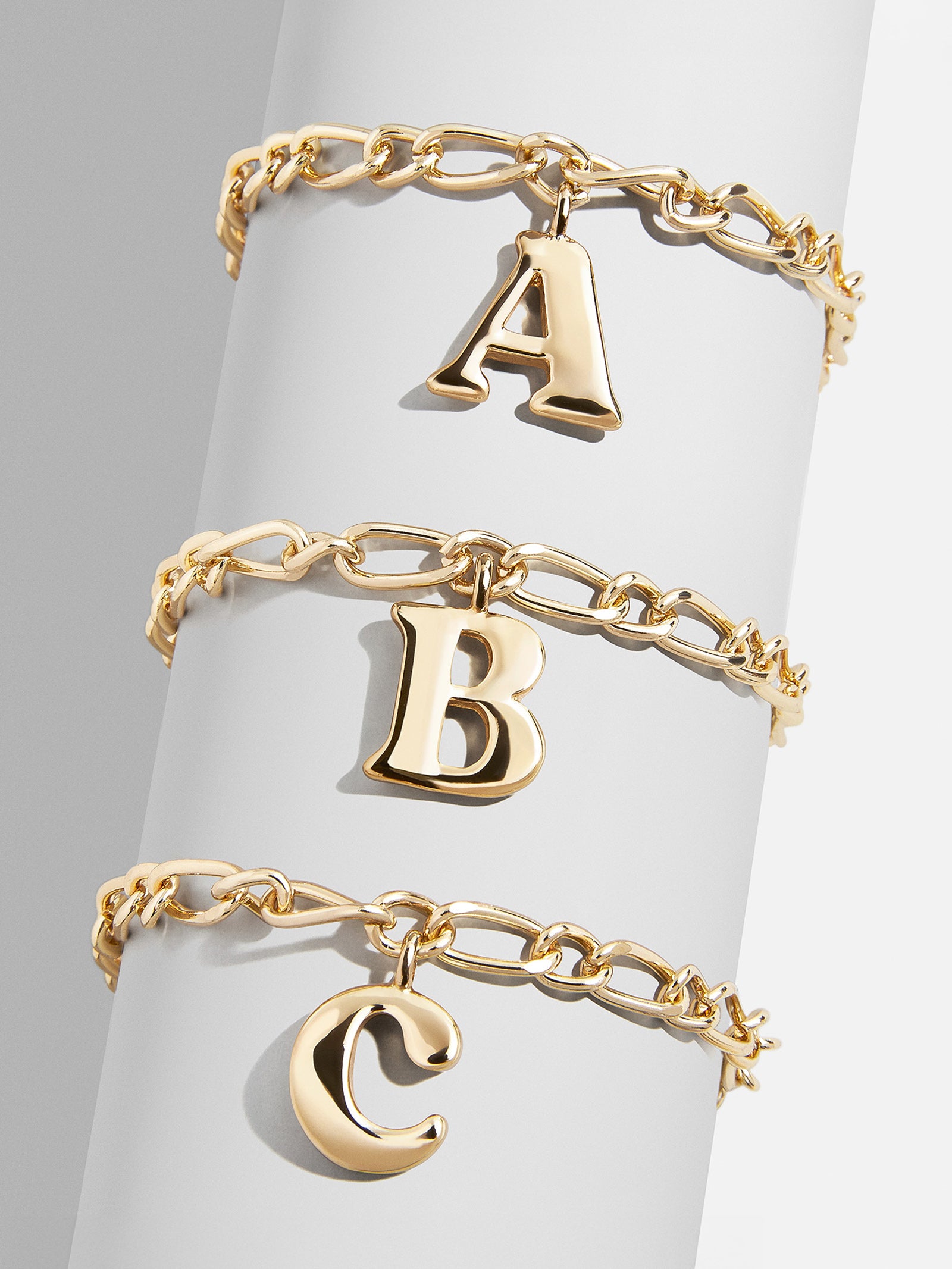 Chunky Charm Initial Bracelet - Gold – UP TO 80% OFF SALE – BaubleBar