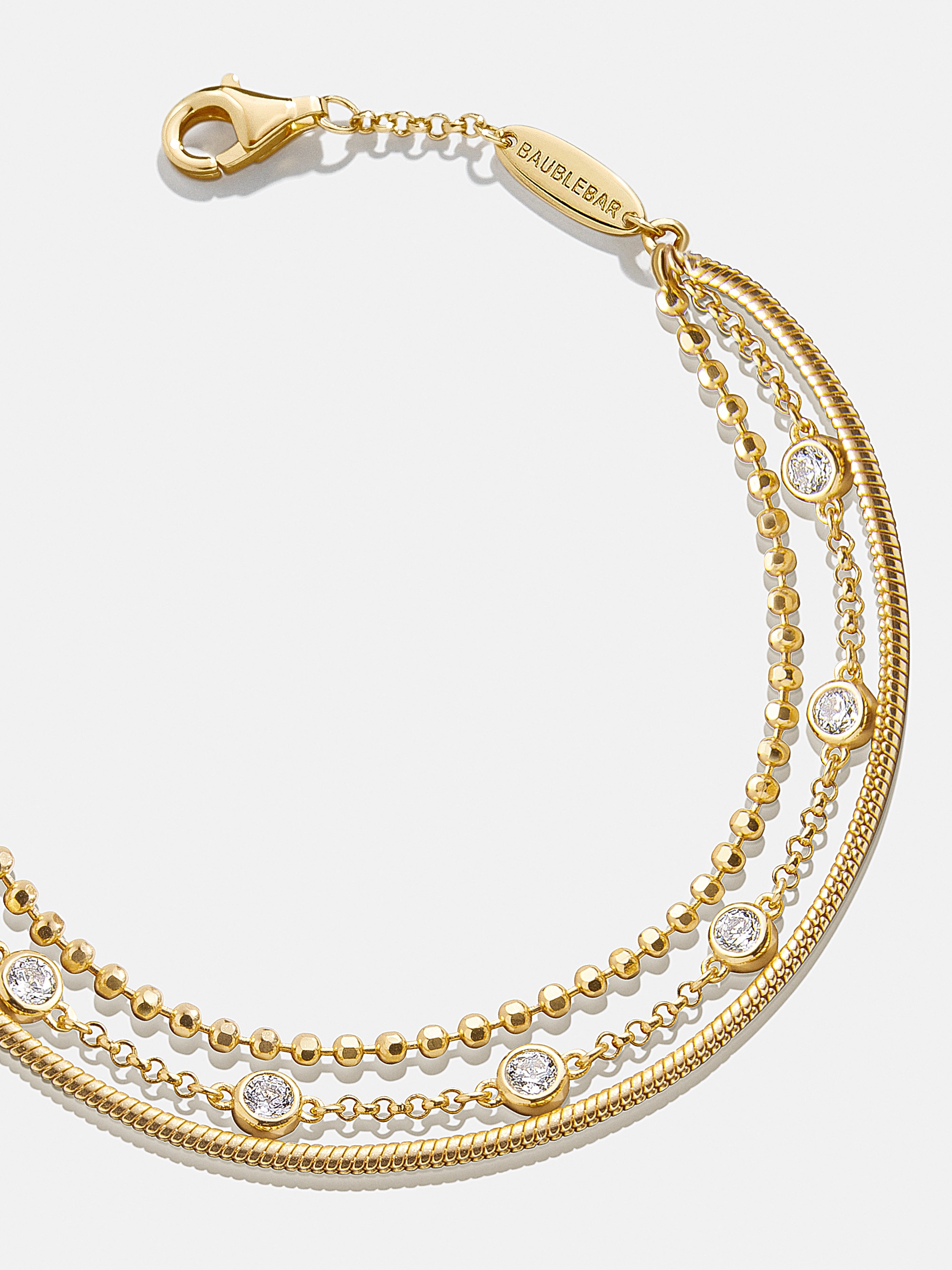 Skye 18K Gold Layered Bracelet - Skye 18K Gold Layered Bracelet – 3-in ...
