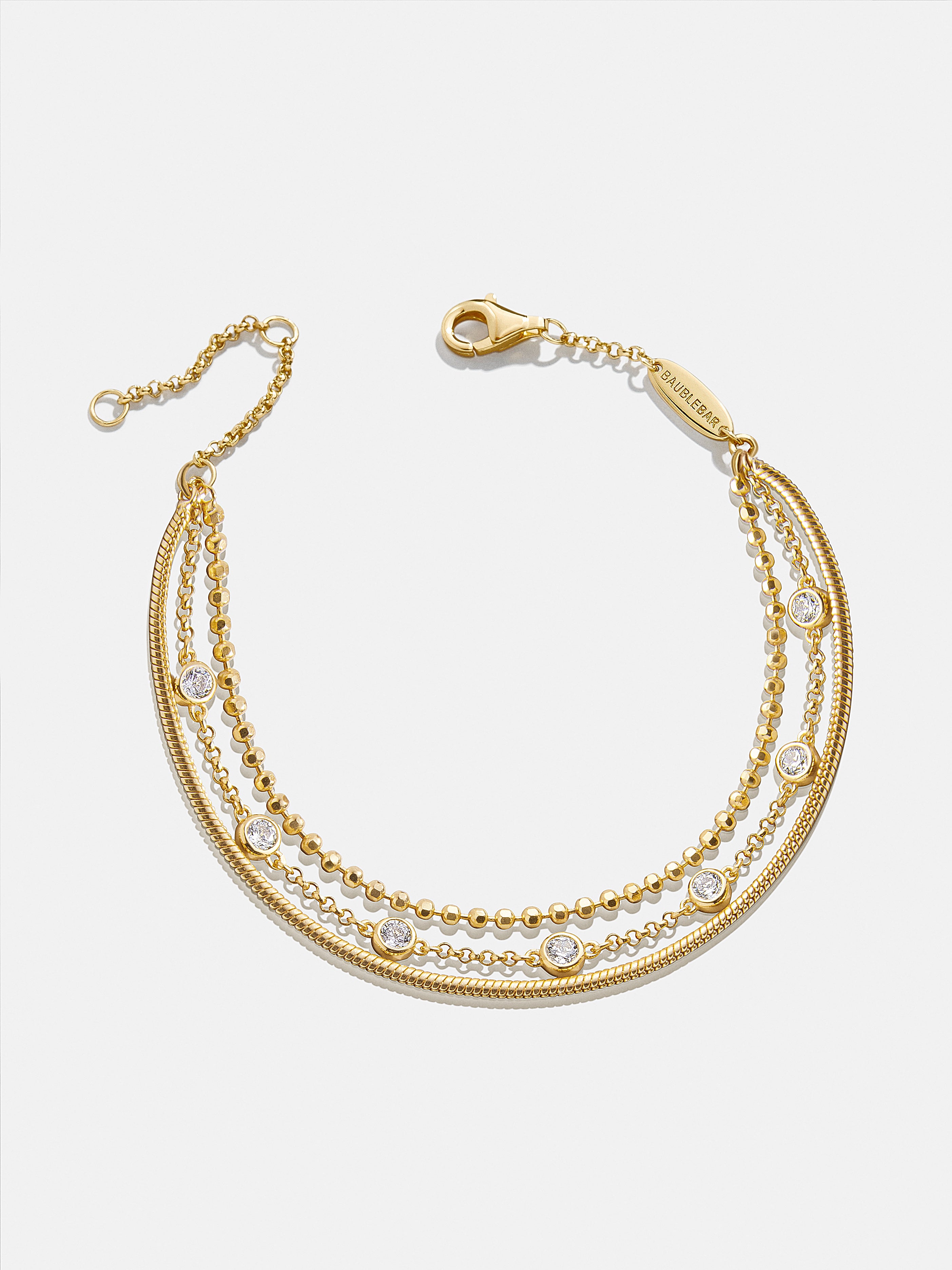Skye 18K Gold Layered Bracelet - Skye 18K Gold Layered Bracelet – 3-in ...
