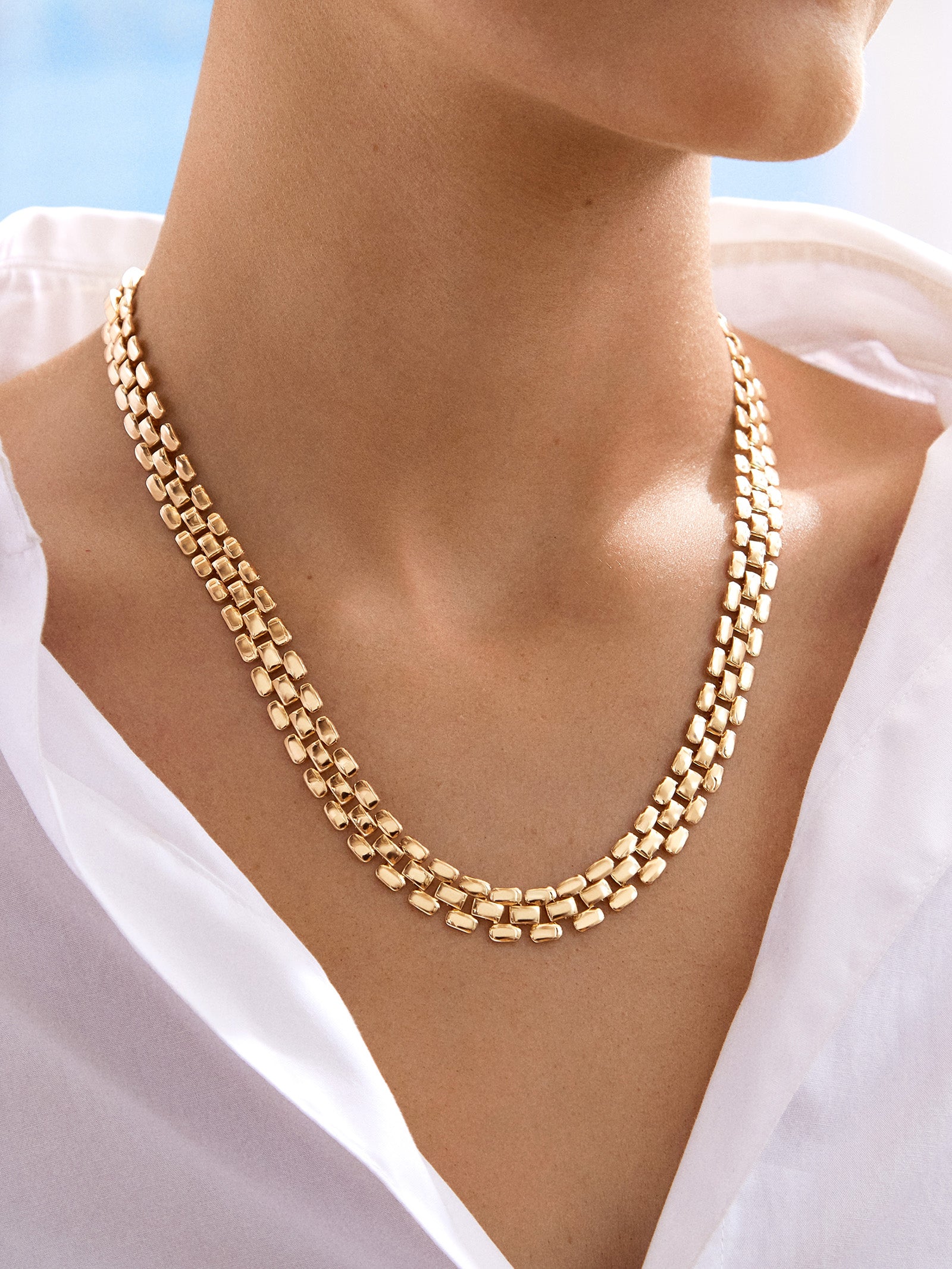 Katarina Necklace Gold Gold watch band collar necklace BaubleBar