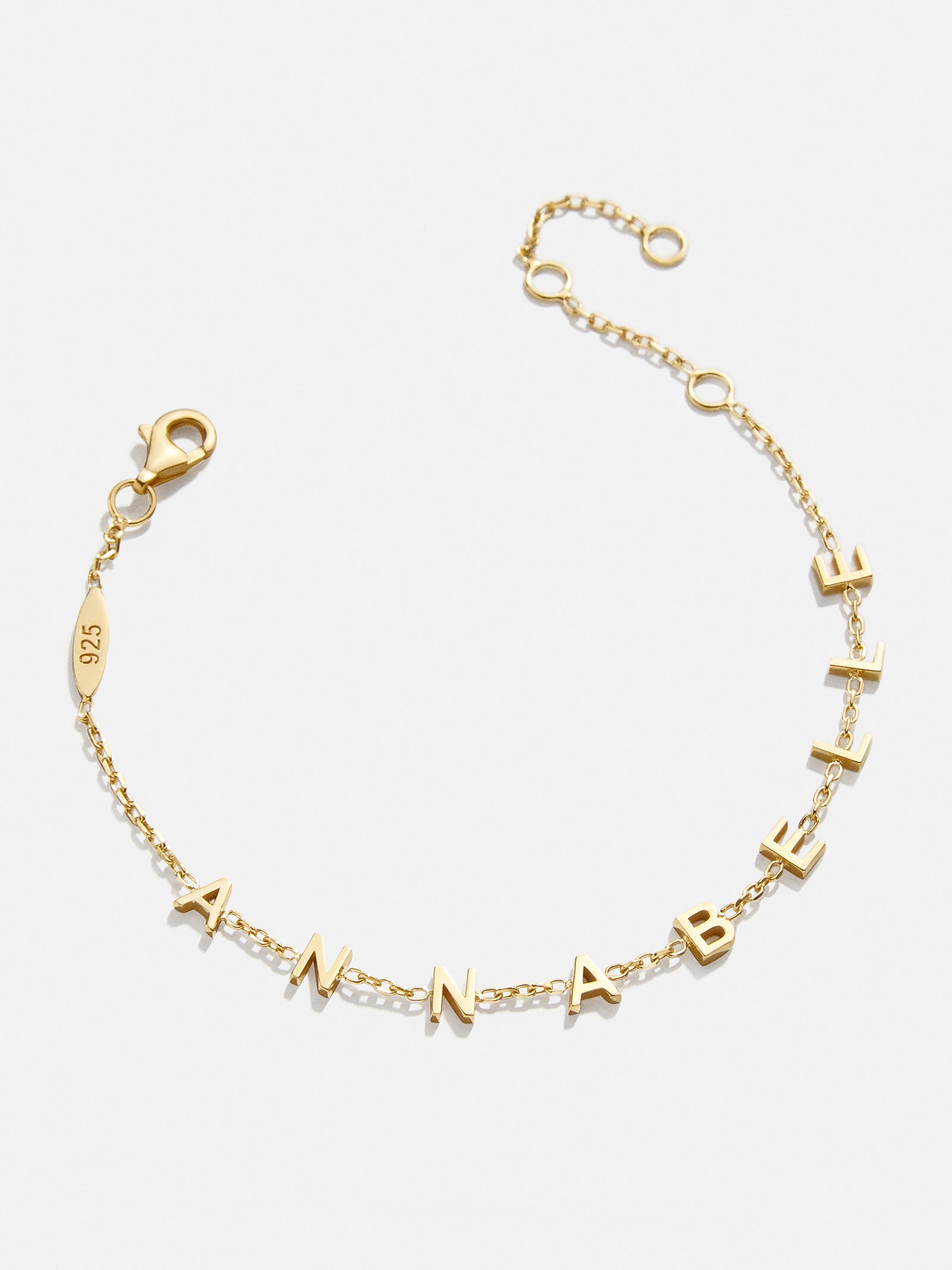 Mini 18K Gold Custom Spaced Letter Name Bracelet - 18K Gold – Get ...