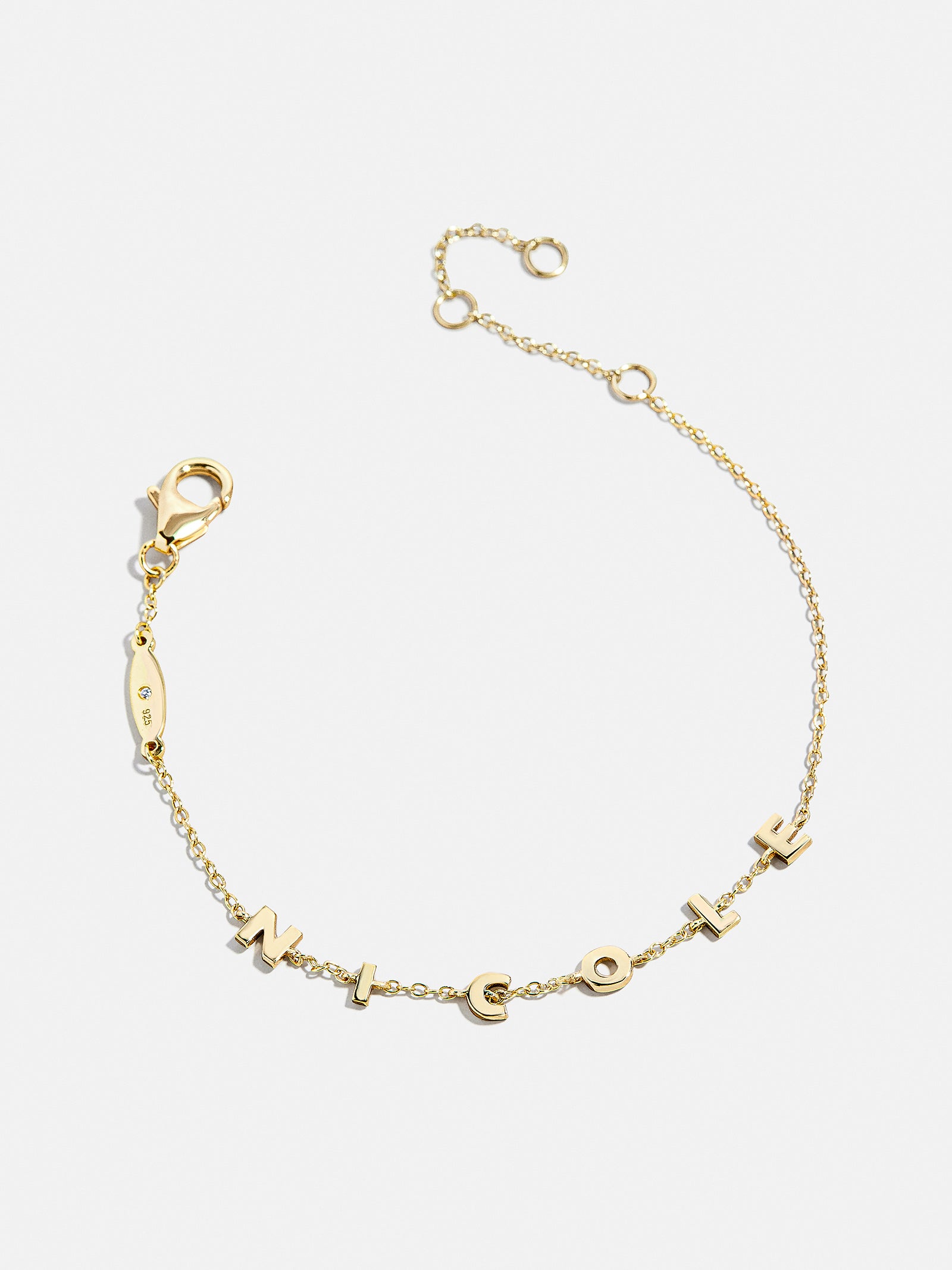Mini 14K Gold Custom Spaced Letter Name Bracelet - 14K Gold – 14K gold ...
