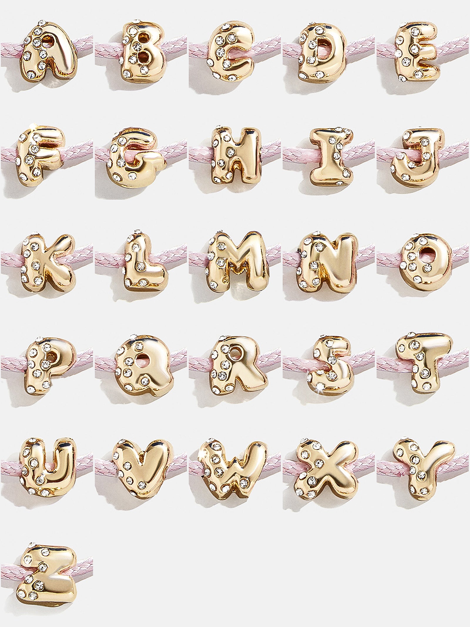 Kids' Cord Initial Bracelet Set - Pink – UP TO 80% OFF SALE – BaubleBar