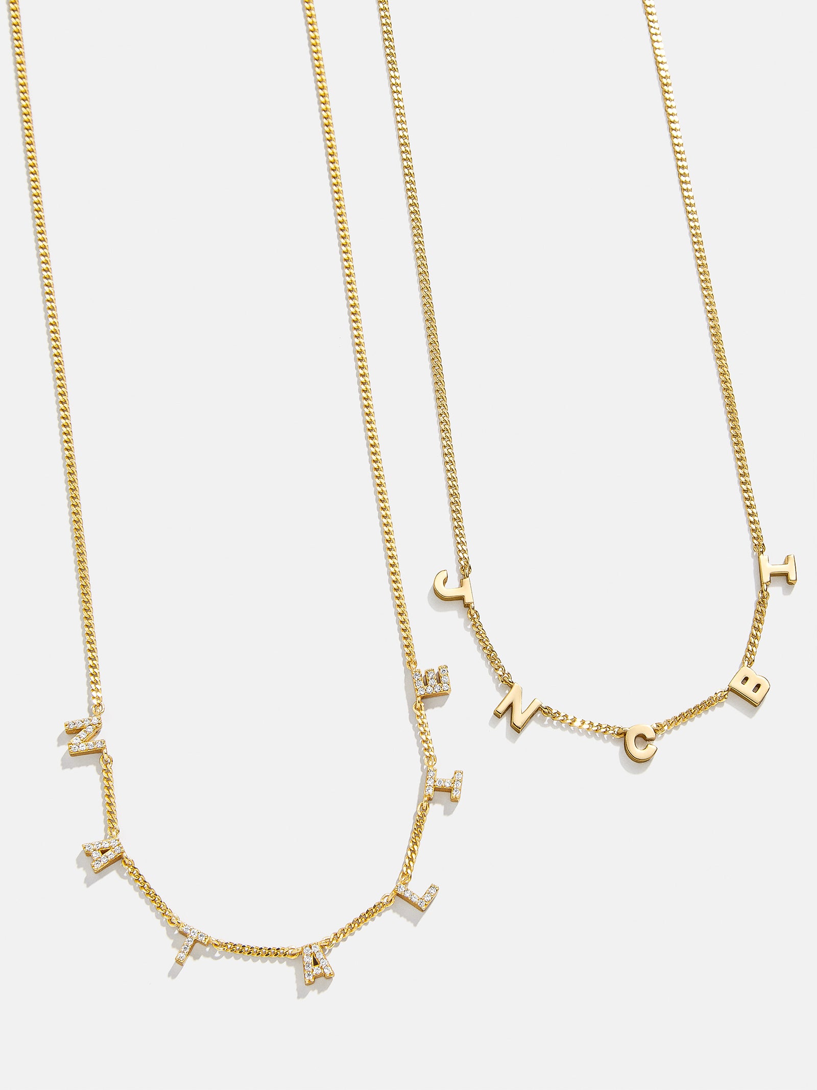 Mini 18K Gold Custom Spaced Letter Name Necklace - Gold – 20% Off 2 ...