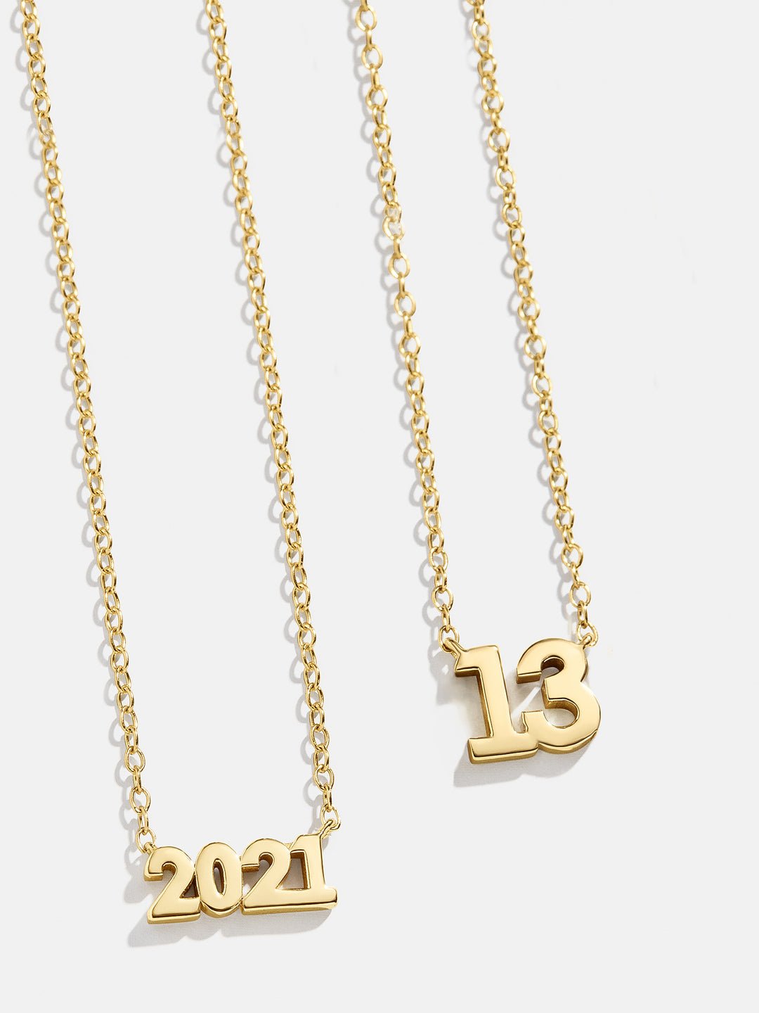 14K Gold Block Font Custom Number Necklace - Block Font Numbers – 14K ...