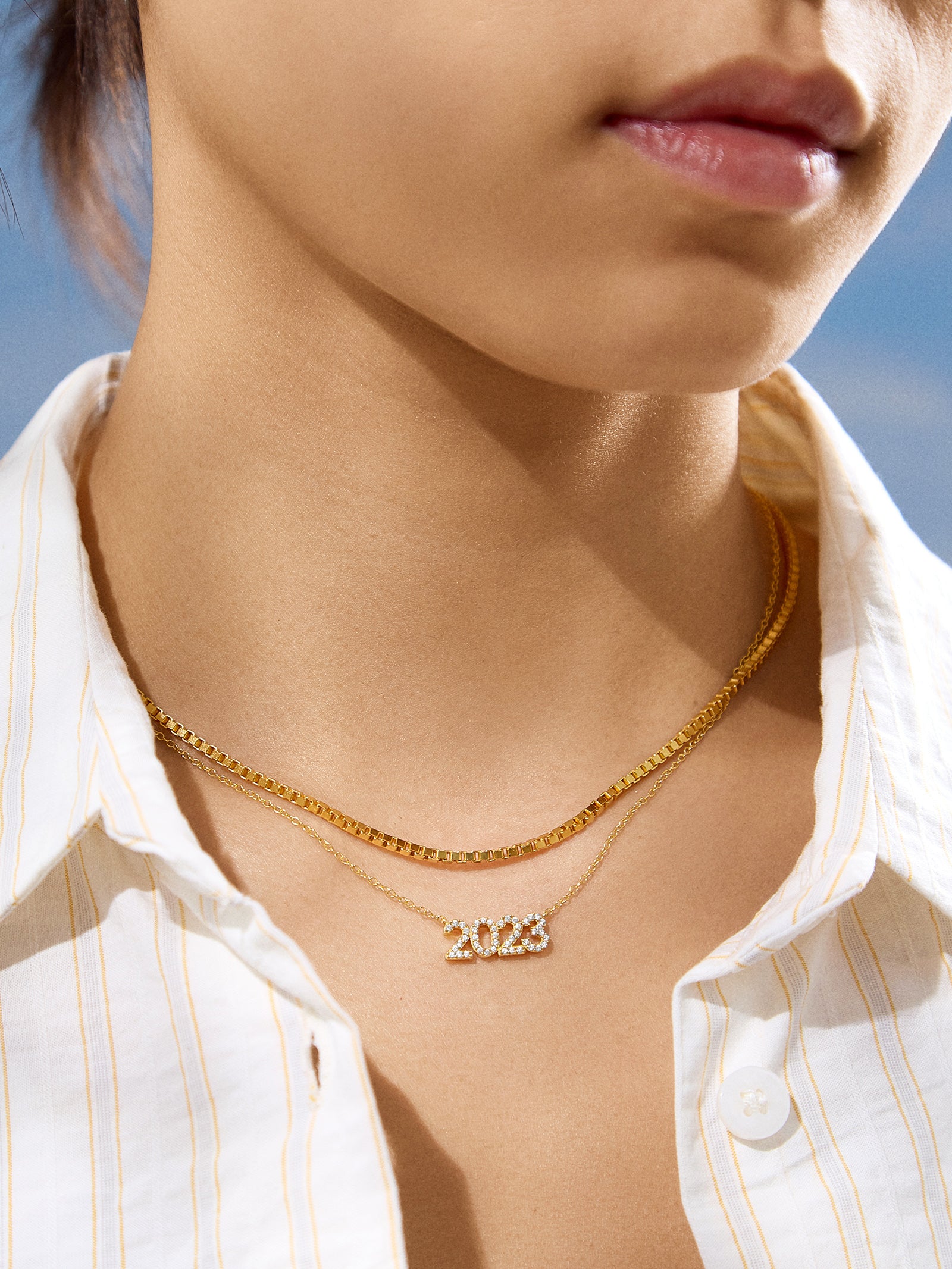 18K Gold Block Font Custom Number Necklace - Block Font Numbers – Made ...