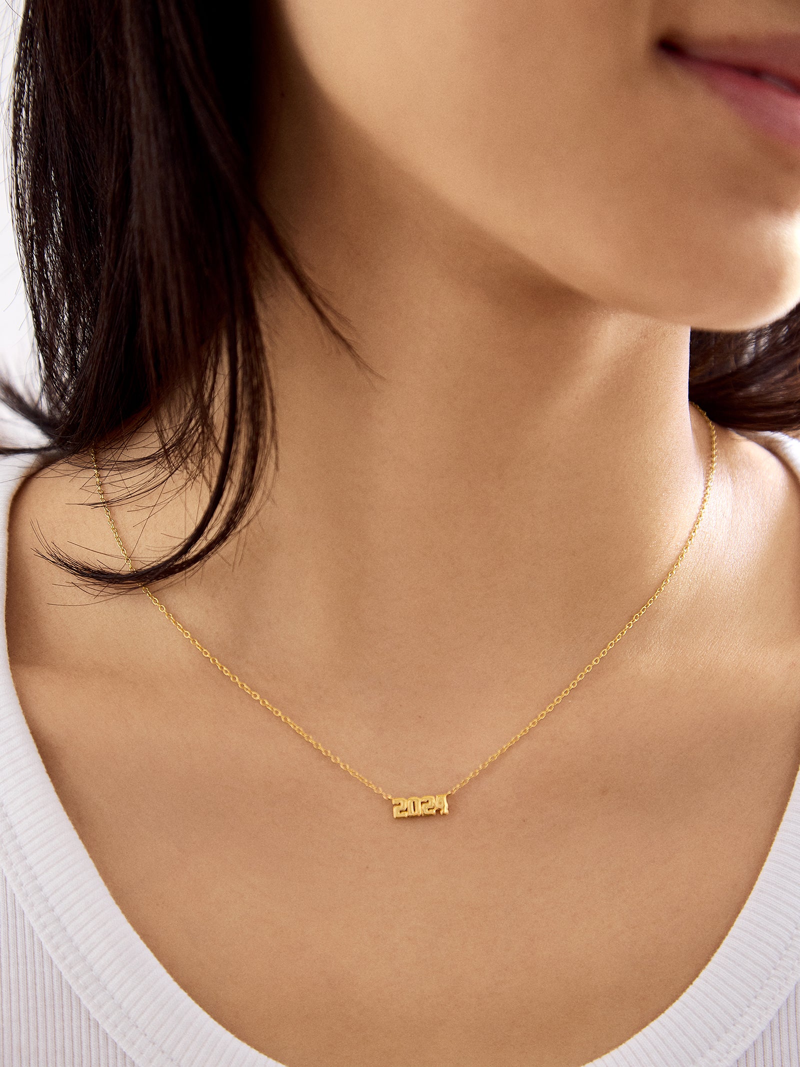 18K Gold Varsity Font Custom Number Necklace - Varsity Font Numbers ...