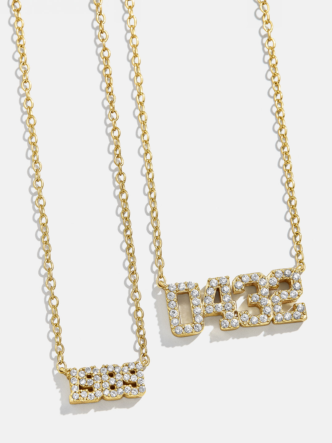 18K Gold Varsity Font Custom Number Necklace - Varsity Font Numbers ...