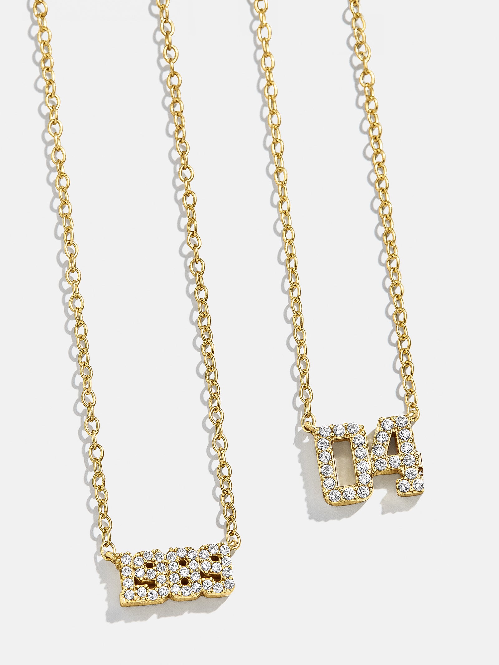 18K Gold Varsity Font Custom Number Necklace - Varsity Font Numbers ...