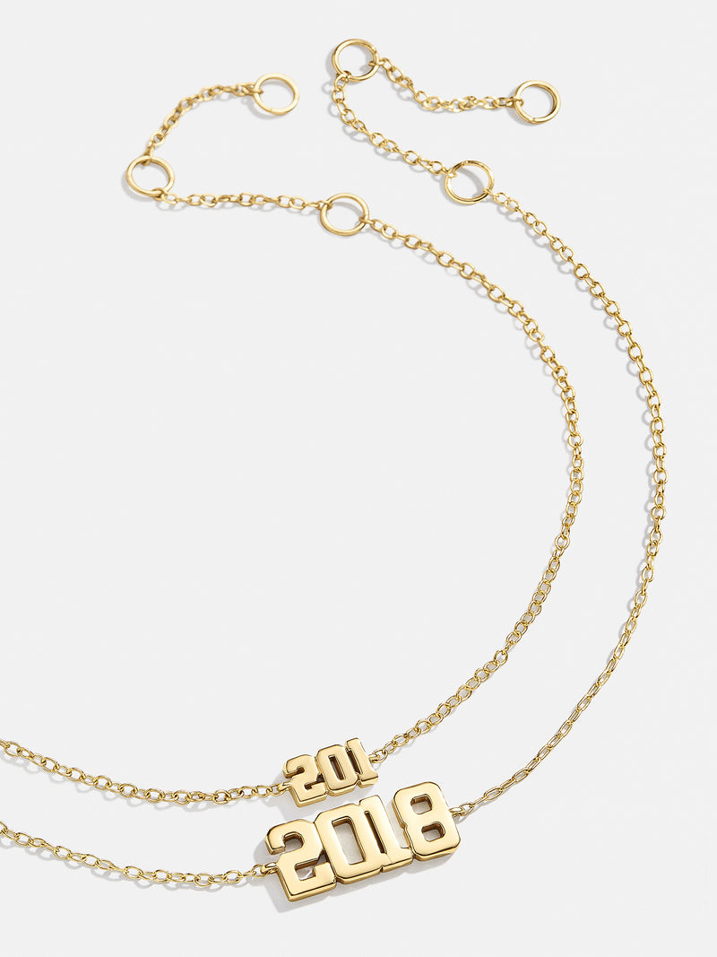 18K Gold Varsity Font Custom Number Bracelet - Varsity Font Numbers ...