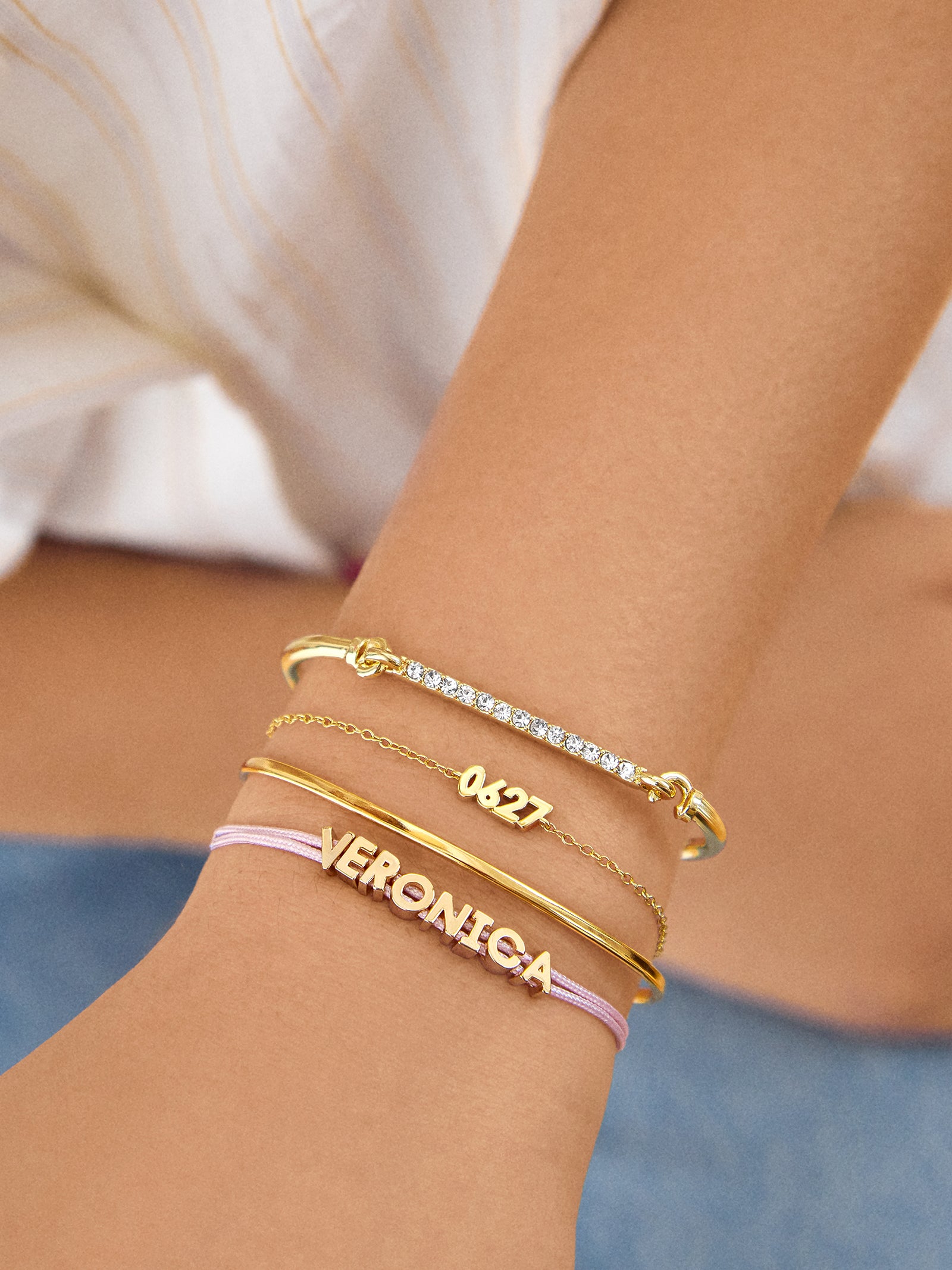 18K Gold Block Font Custom Number Bracelet - Block Font Numbers – Get ...