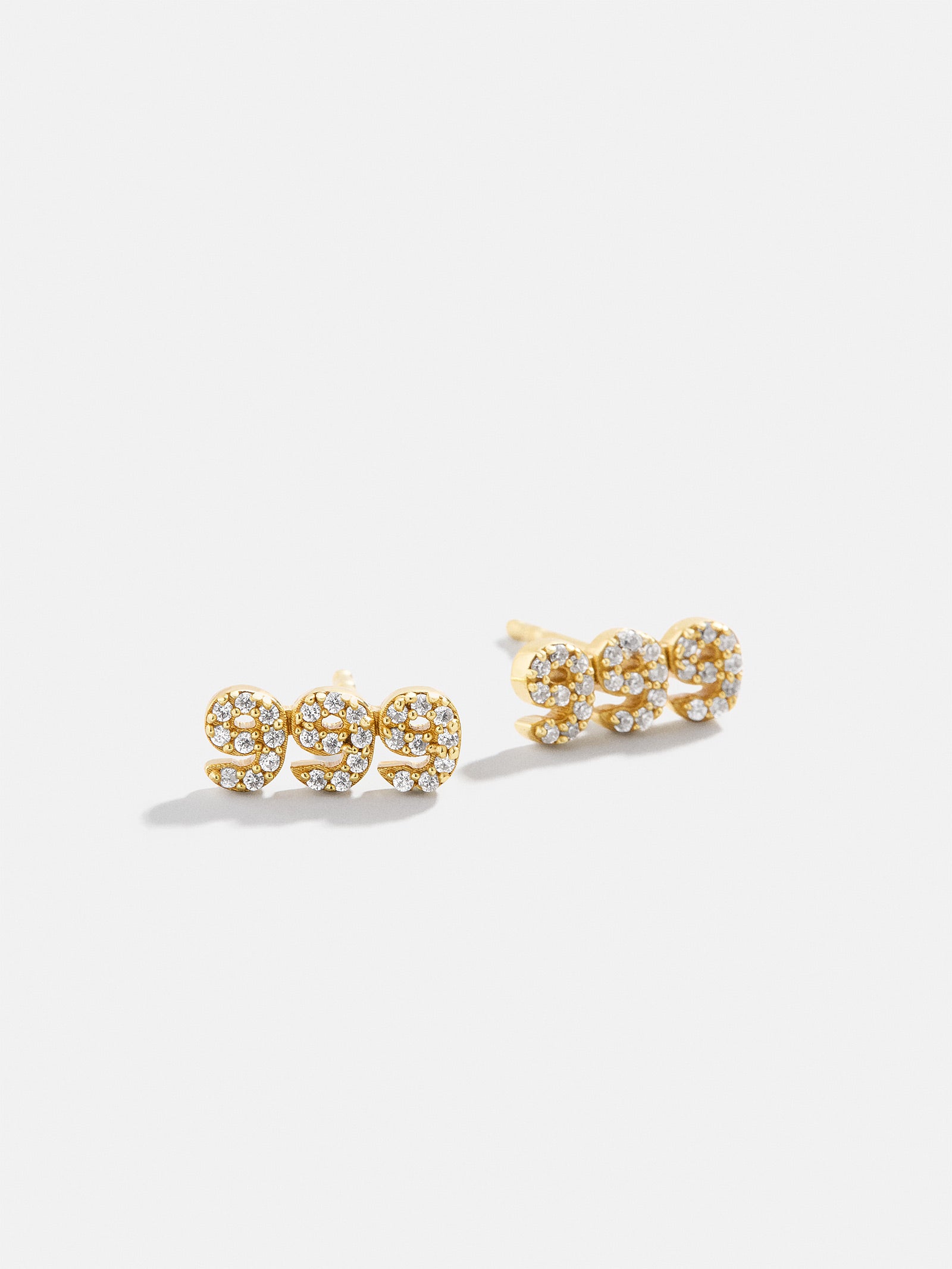 18K Gold Angel Number Earrings - Gold/Pavé – Enjoy an extra 20% off sale - This Week Only ...