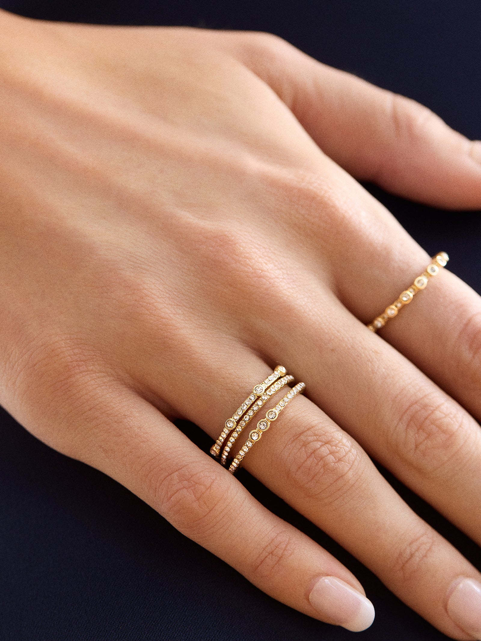 Maggie Ring Set - Gold/Pavé – 20% OFF ENDS SOON – BaubleBar
