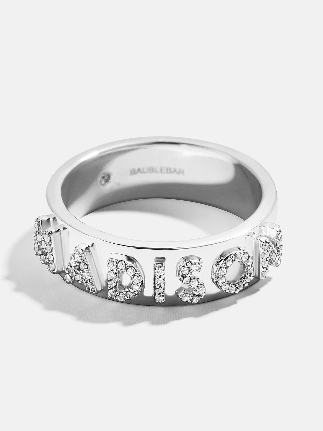 Sterling Silver Custom Block Ring - Sterling Silver. Pavé Cubic Zircon ...