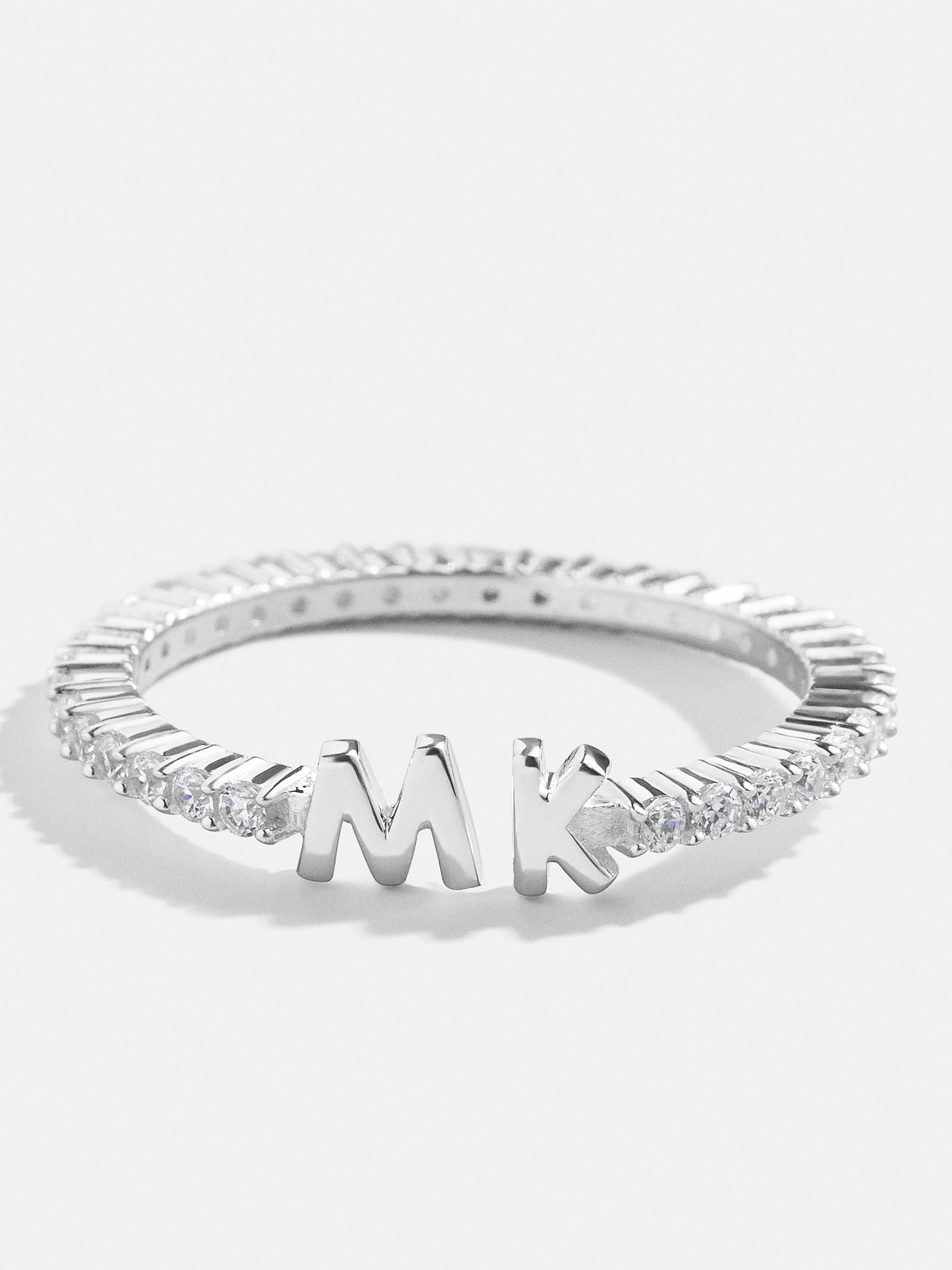 Sterling Silver Double Initial Custom Ring - Silver – Sterling Silver ...