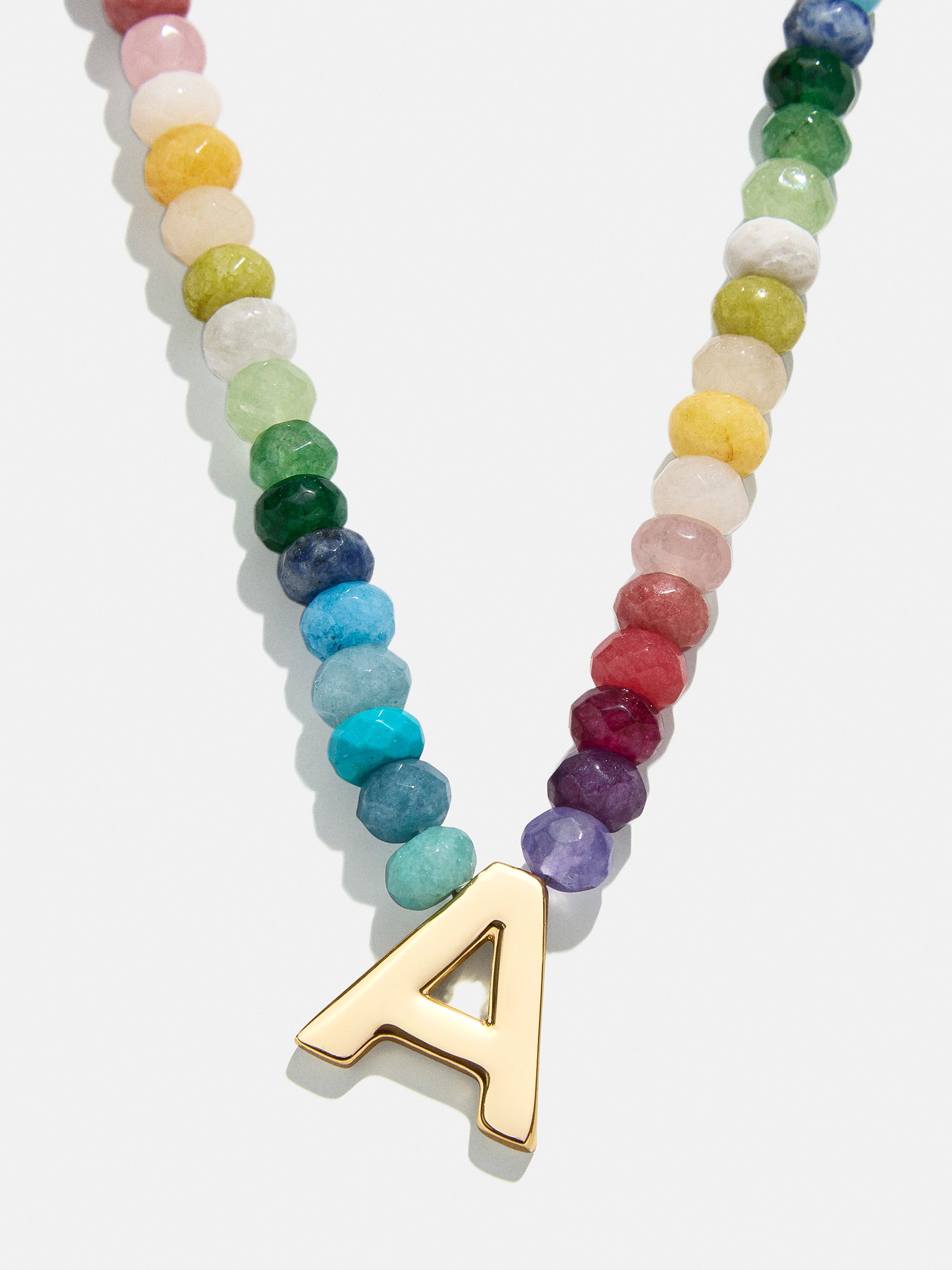 Semi-Precious Block Initial Necklace - Multi – Semi-precious initial ...