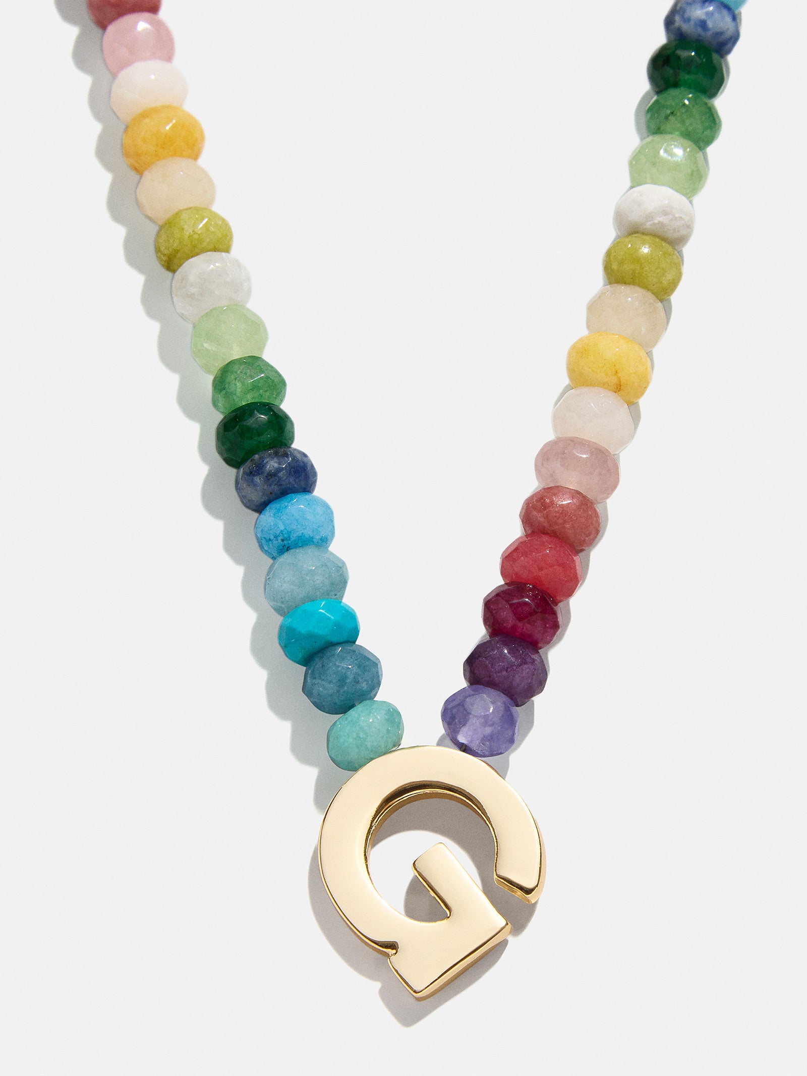 Semi-Precious Block Initial Necklace - Multi – Semi-precious initial ...