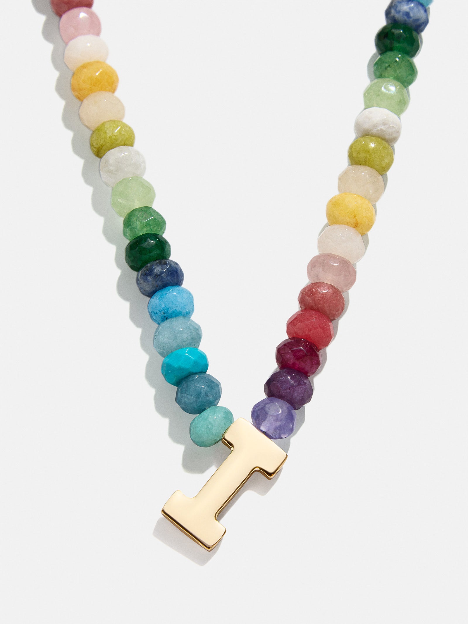 Semi-Precious Block Initial Necklace - Multi – Semi-precious initial ...