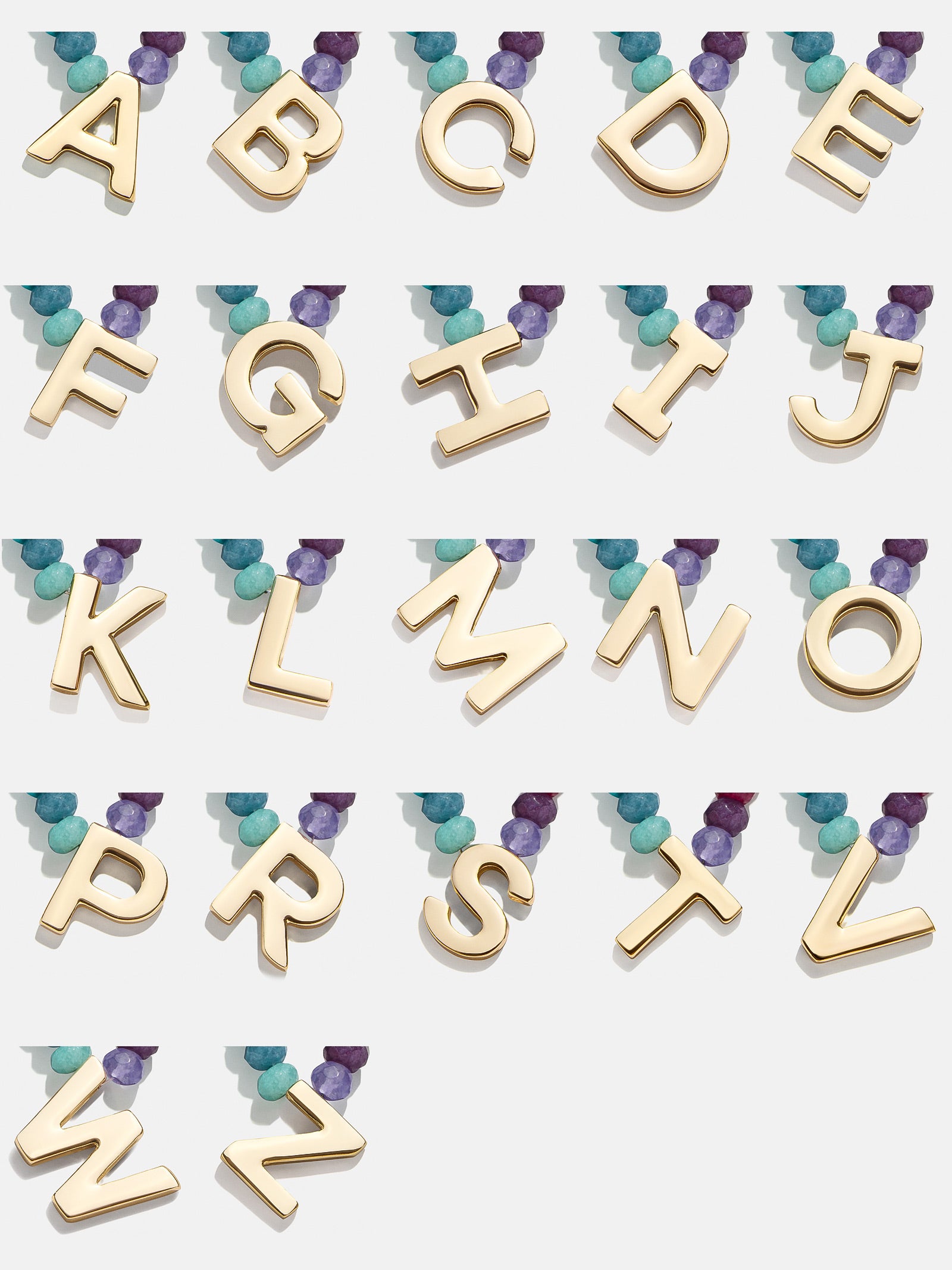 Semi-Precious Block Initial Necklace - Multi – Semi-precious initial ...