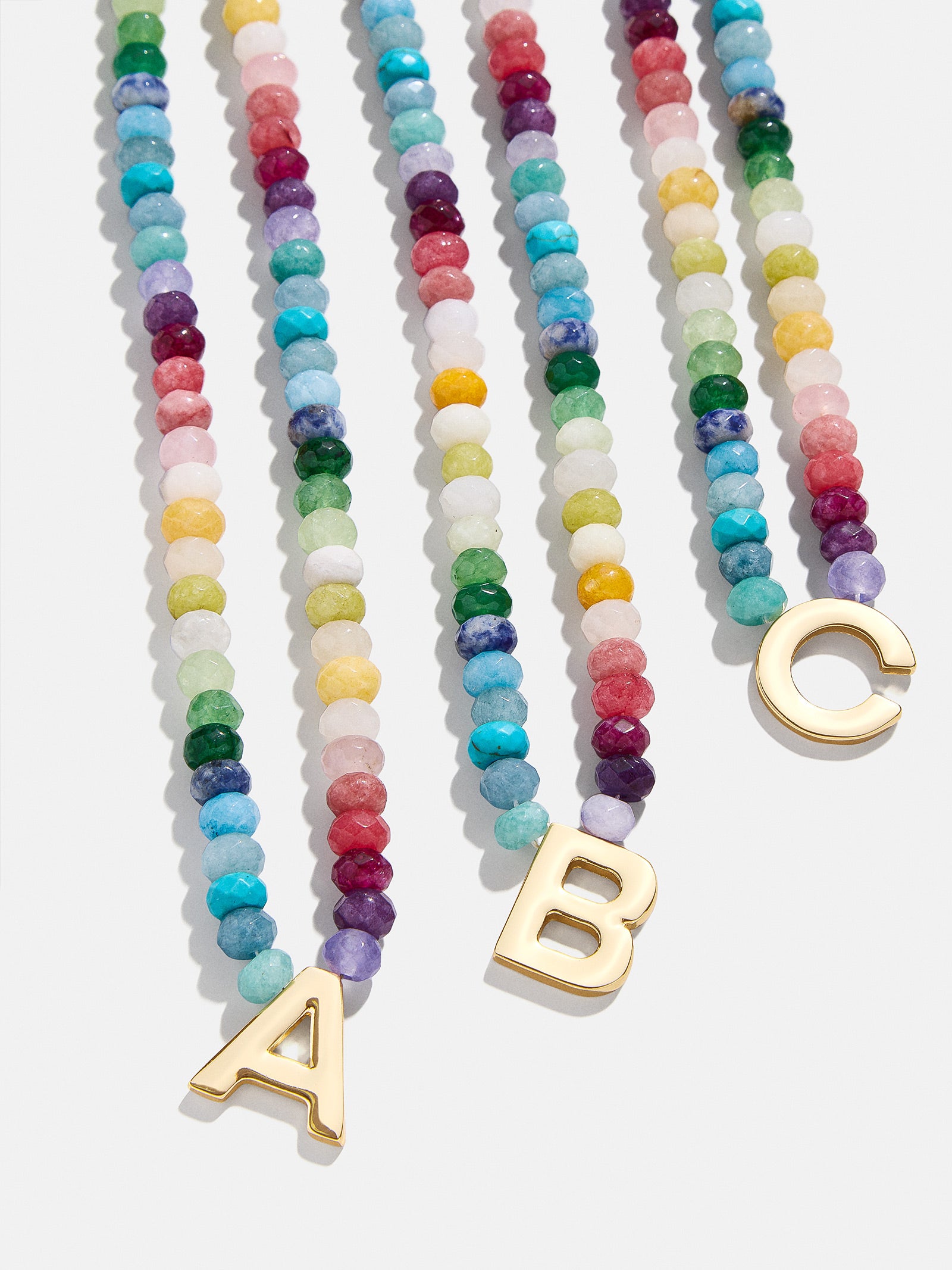 Semi-Precious Block Initial Necklace - Multi – Semi-precious initial ...