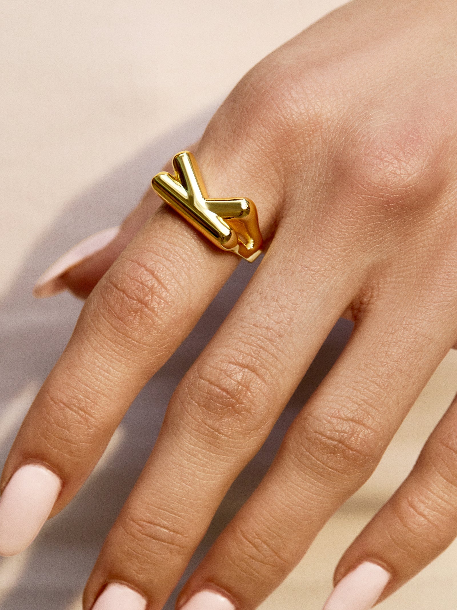 Bubble Initial Ring - Gold Plated Brass – Bubble initial ring – BaubleBar