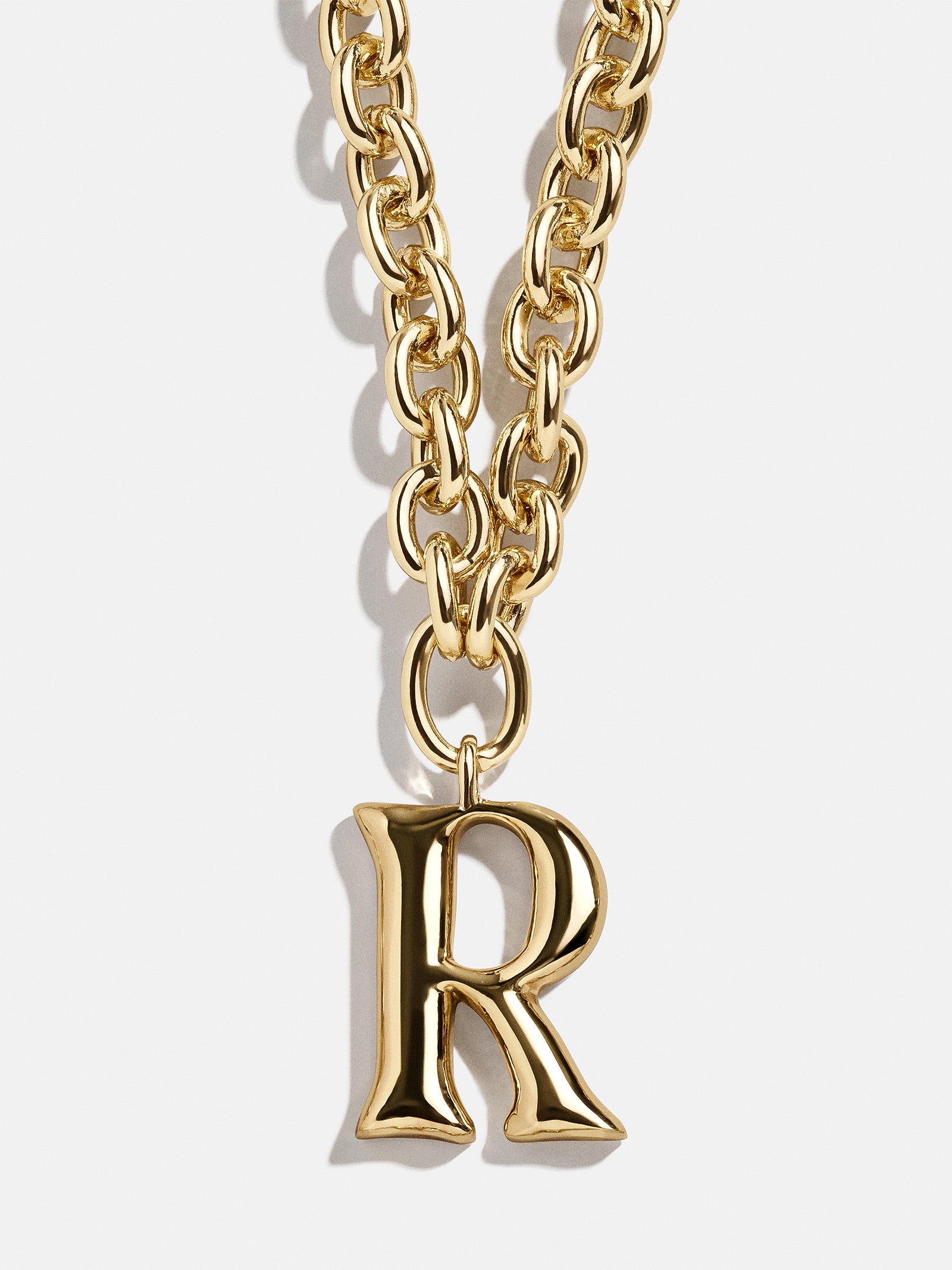 Chunky Charm Initial Necklace - Gold – Gold chunky initial necklace – BaubleBar