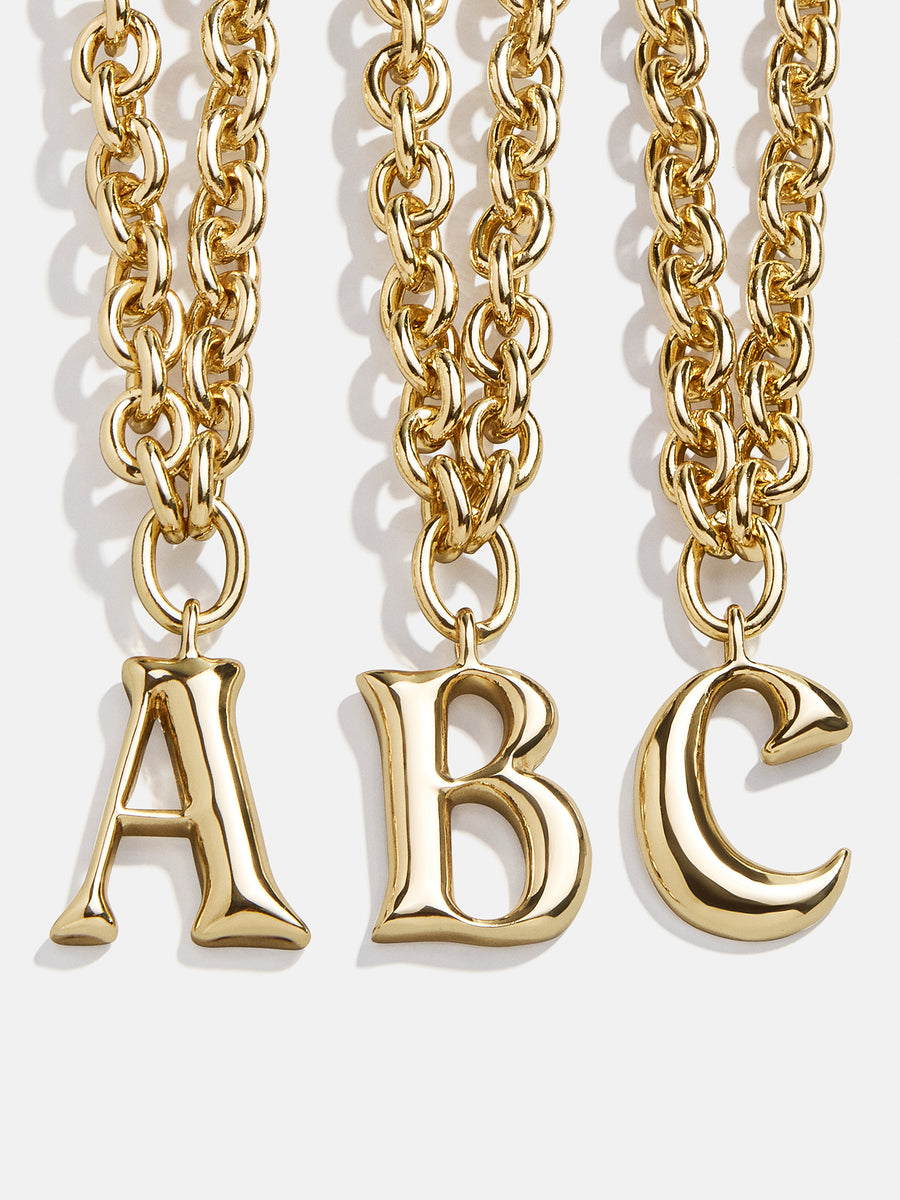 Chunky Charm Initial Necklace - Gold – UP TO 80% OFF SALE – BaubleBar
