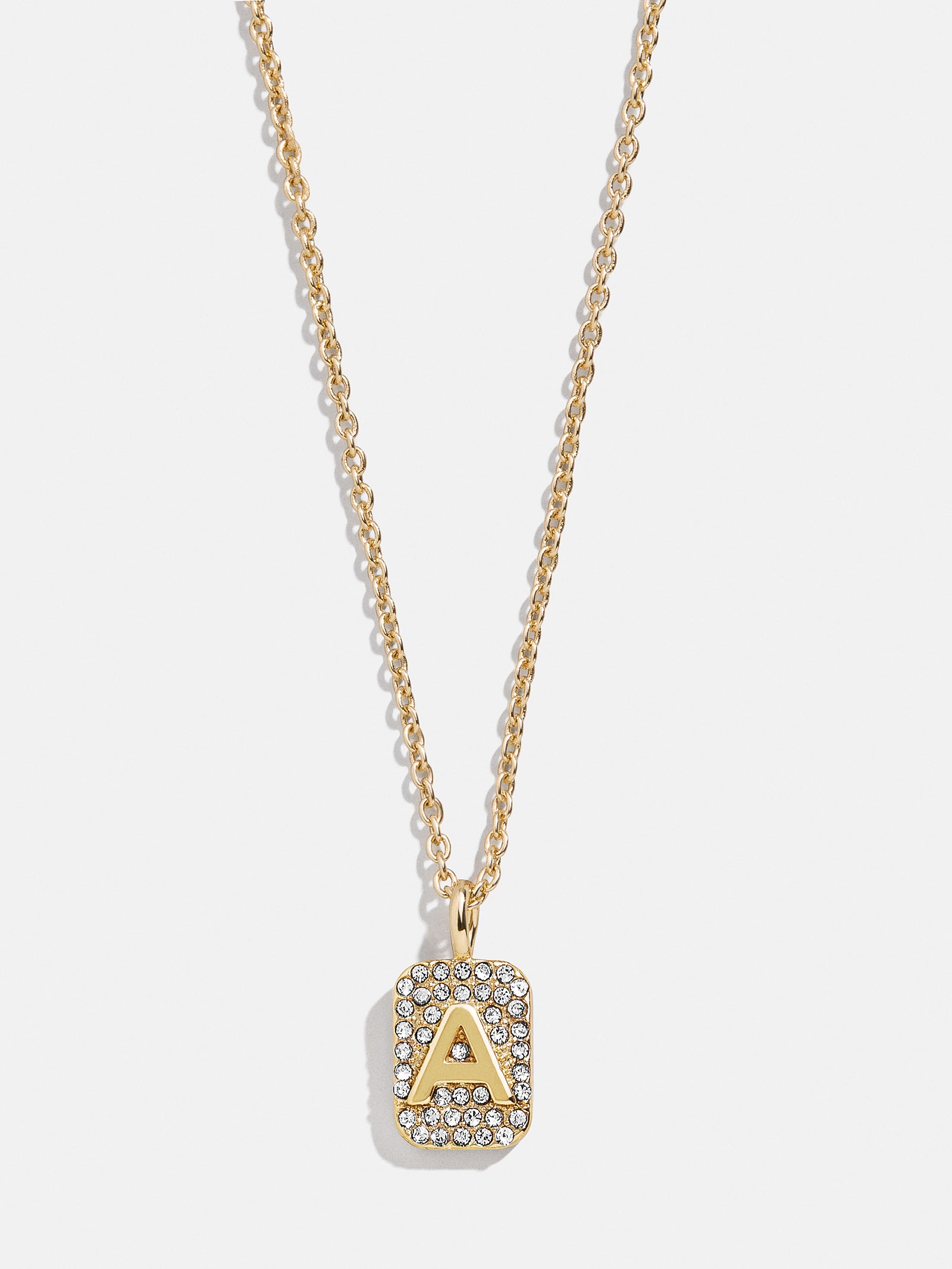 Tina Block Initial Necklace - Gold/Pavé – Initial pendant necklace ...