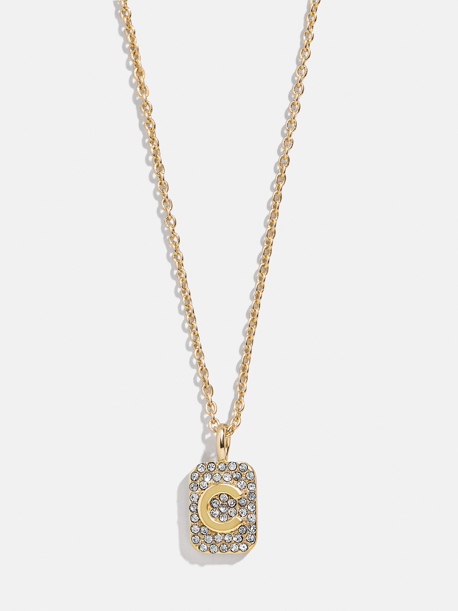 Tina Block Initial Necklace - Gold/Pavé – Initial pendant necklace ...
