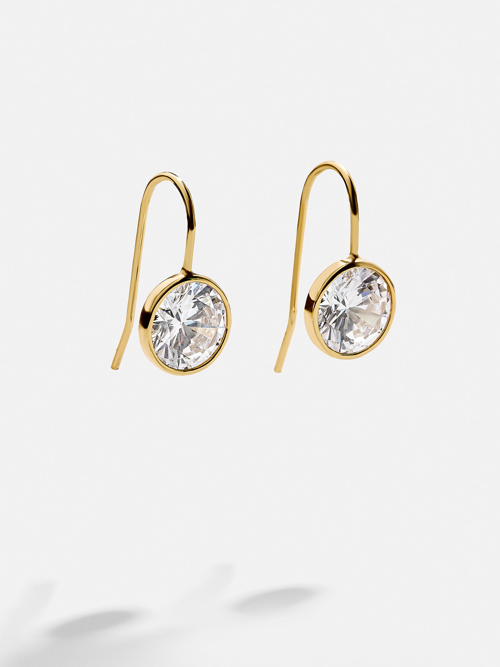Fallon 18K Gold Bezel Earrings - Gold/Pavé – 18K Gold Plated Sterling Silver, Cubic Zirconia ...