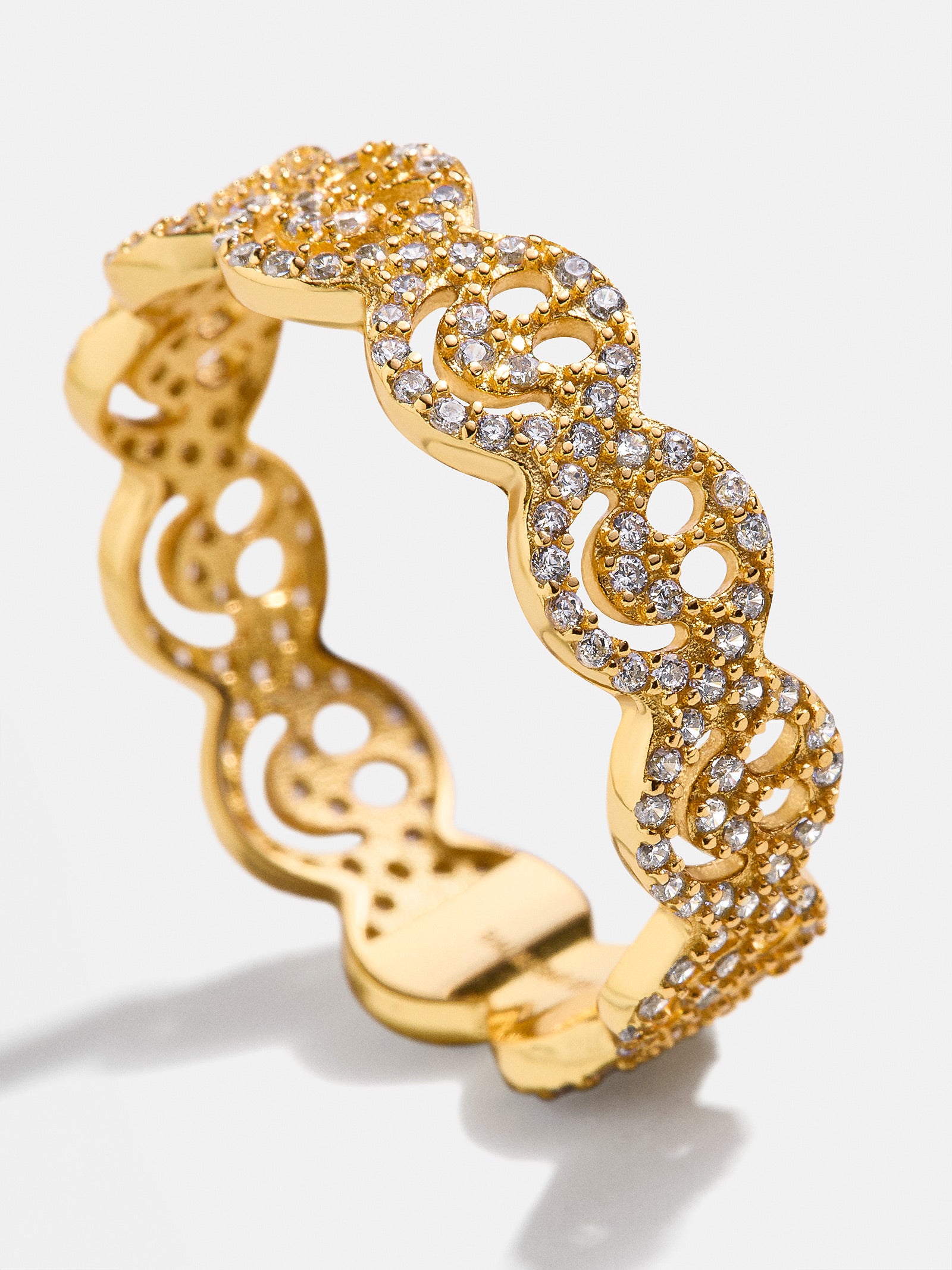 18K Gold Smiley Pavé Ring - Smiley Face – 18K gold plated sterling ...