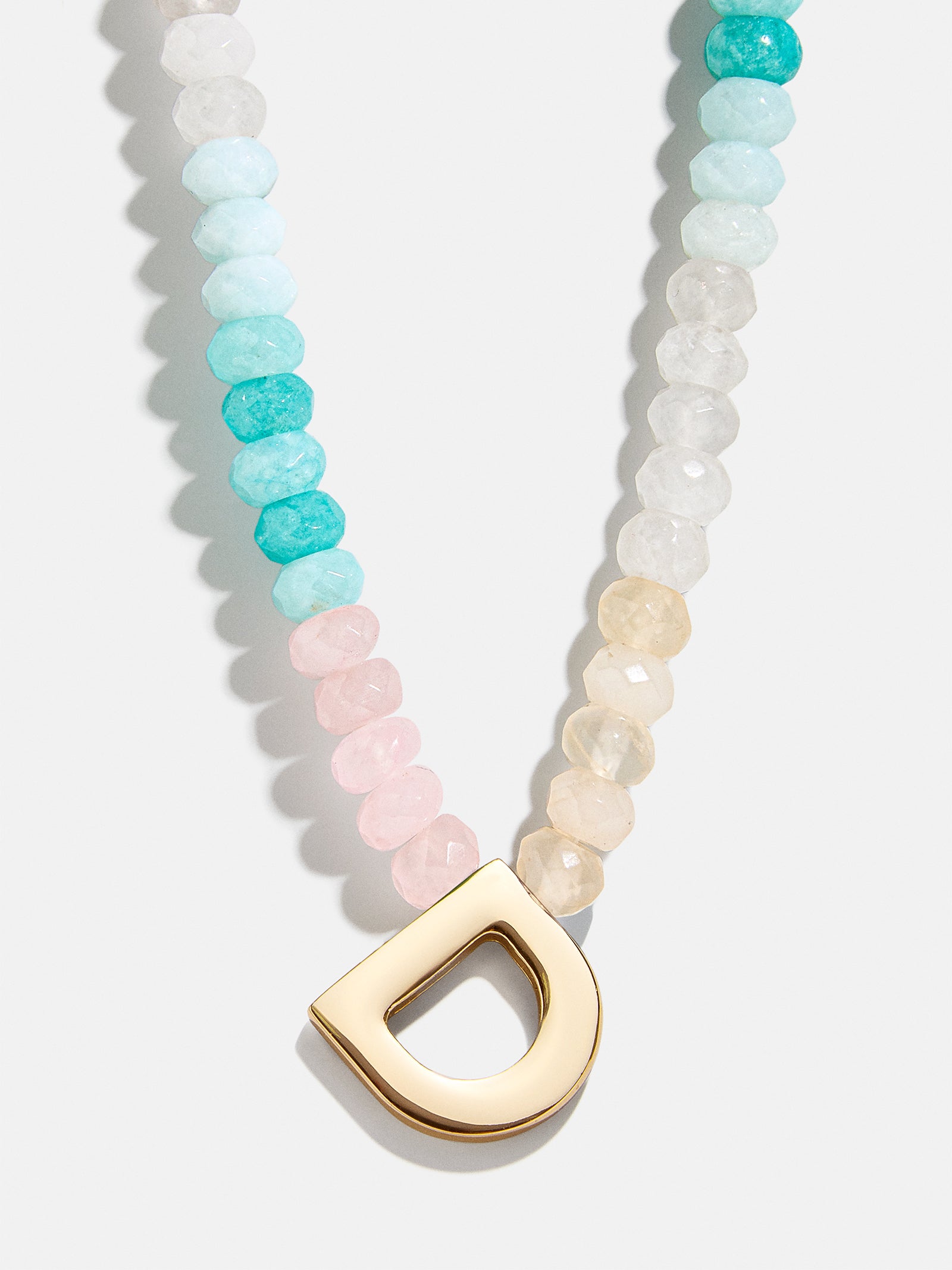 Semi-Precious Block Initial Necklace - Light Multi – Personalized ...