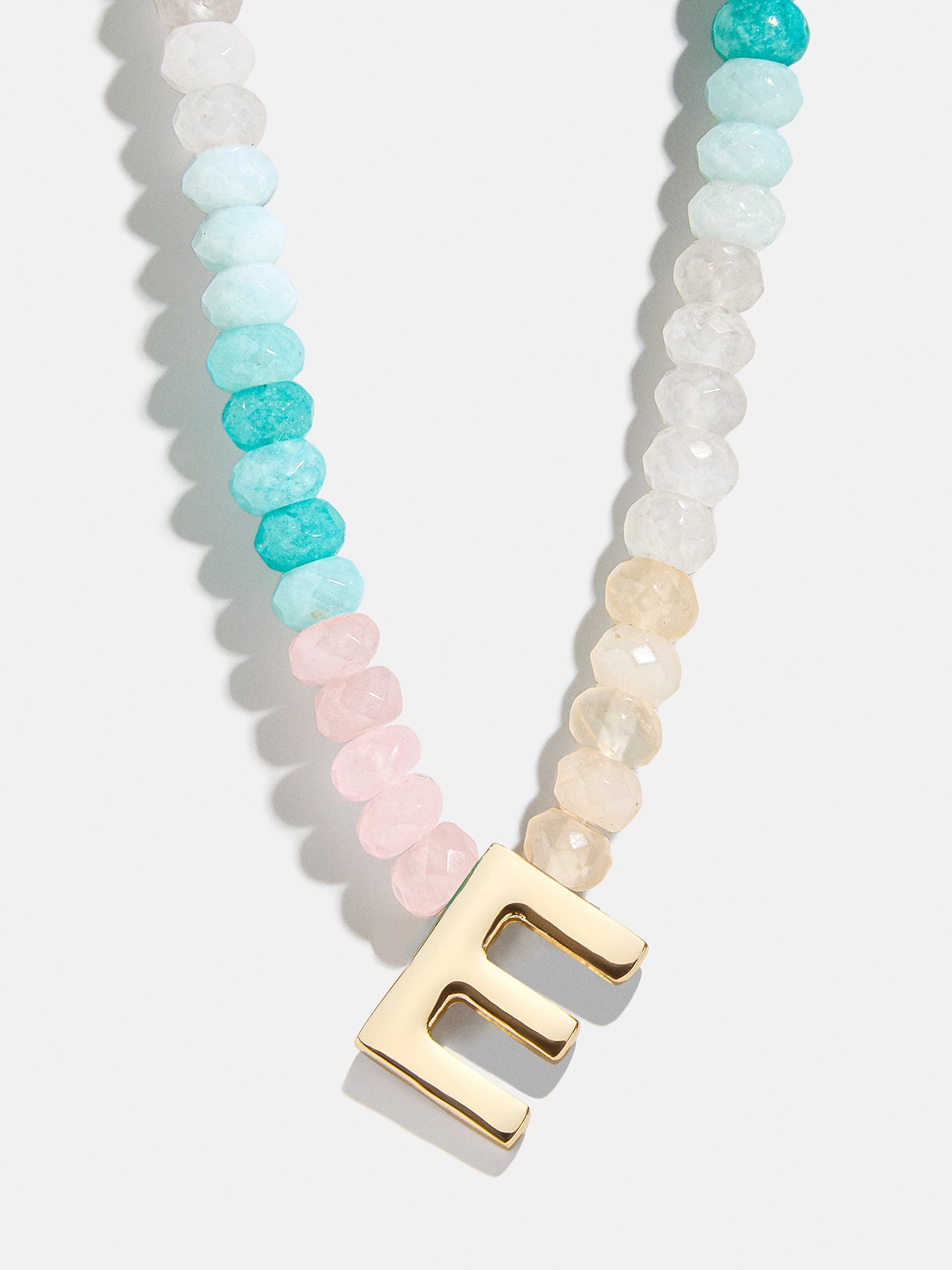Semi-Precious Block Initial Necklace - Light Multi – Personalized ...