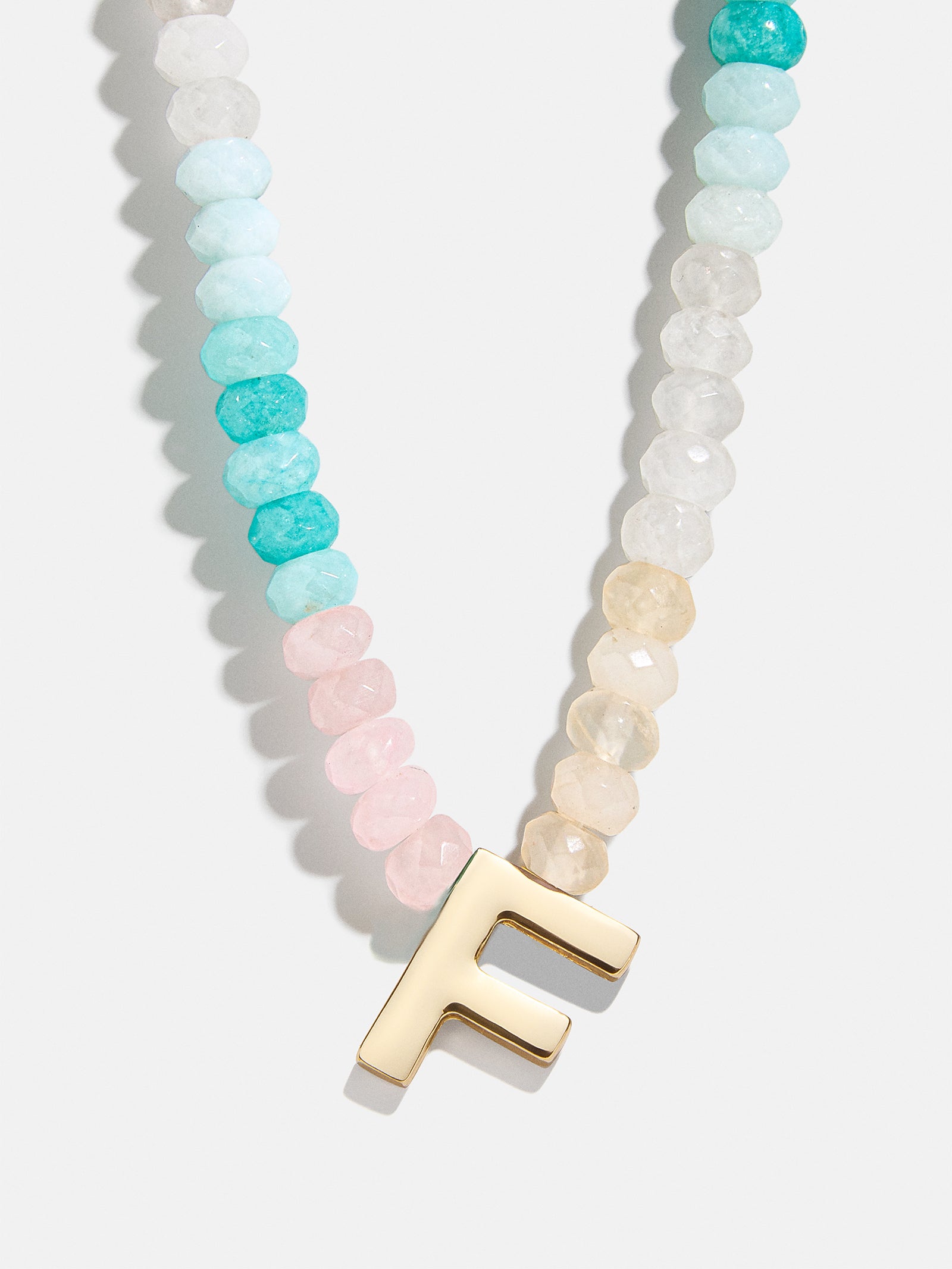 Semi-Precious Block Initial Necklace - Light Multi – Personalized ...
