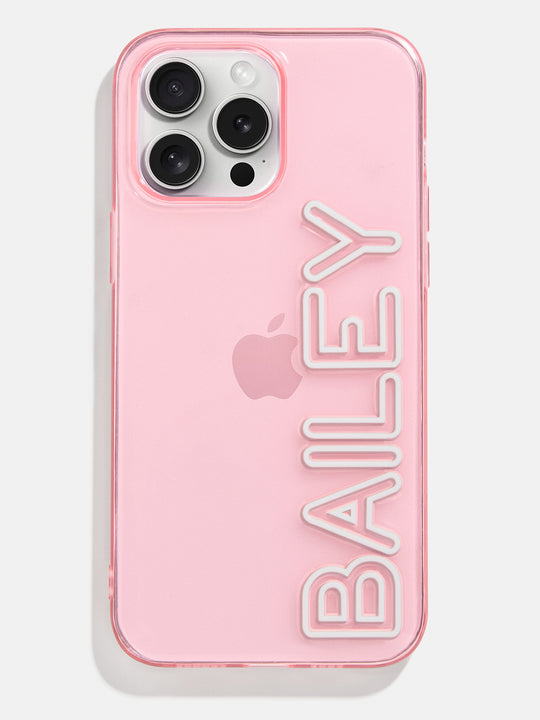 Fine Line Custom iPhone Case - Transparent Pink/White – BaubleBar