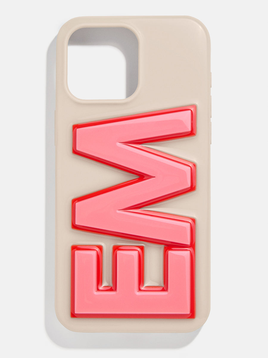 Block Font Custom iPhone Case - Beige/Pink – Custom Phone Case – BaubleBar