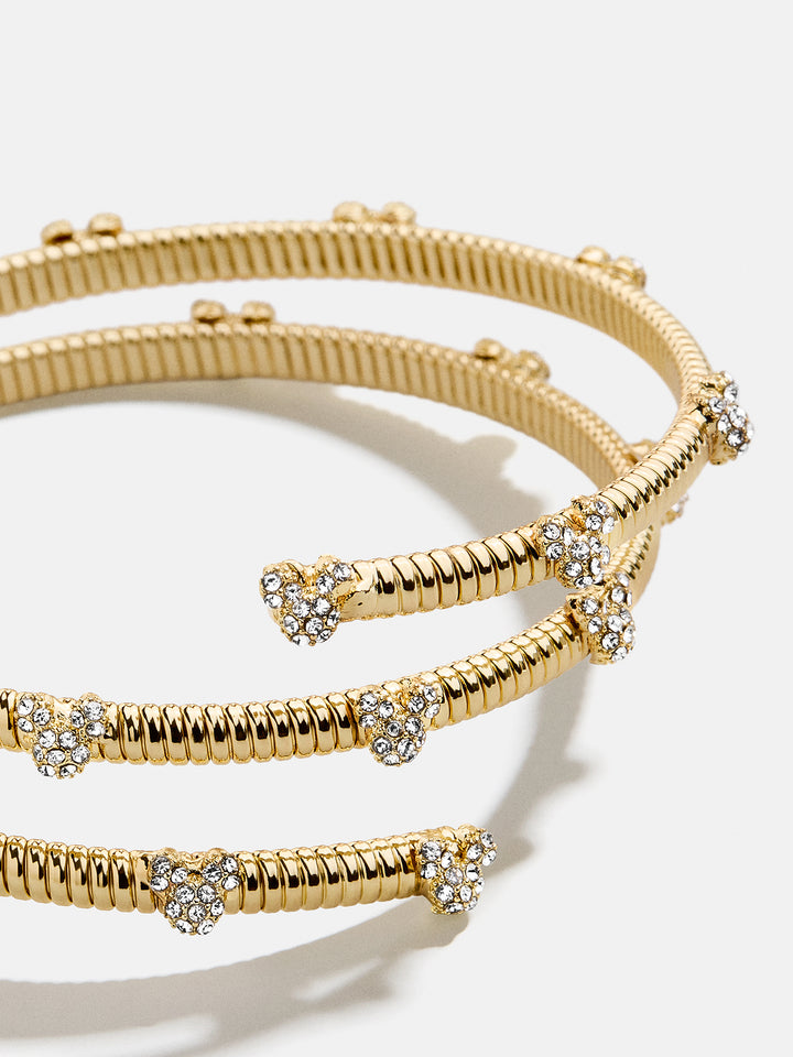 Disney Pavé Mickey Mouse Cuff Bracelet - Gold/Pavé – Disney pavé bracelet – BaubleBar