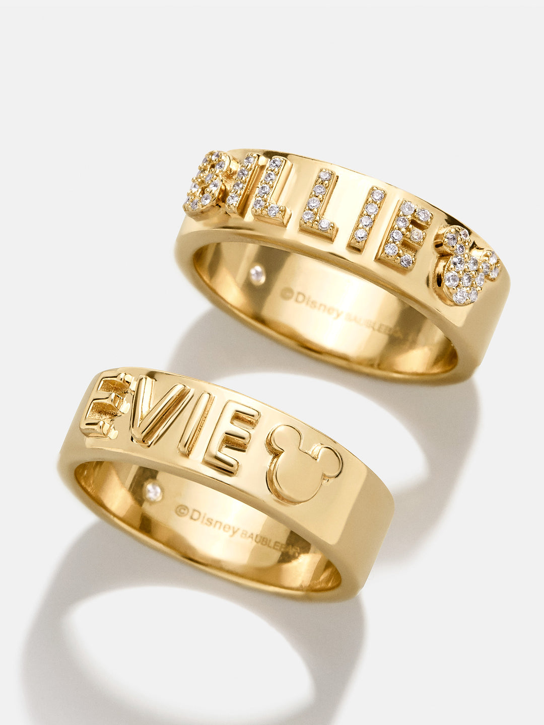 Disney 18K Gold Plated Sterling Silver Custom Block Ring - Gold/Pavé ...
