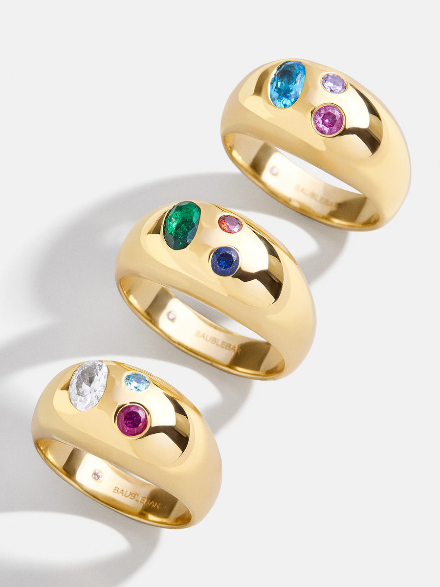 18K Gold Custom Birthstone Ring - Gold – 18K gold plated sterling ...
