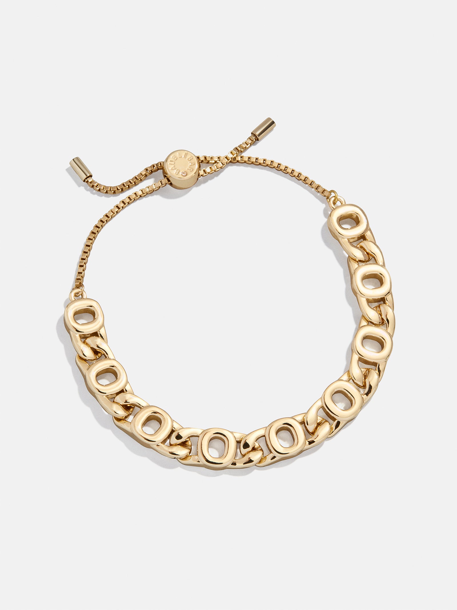 Repeating Initial Bracelet - O – Gold stacking bracelet – BaubleBar
