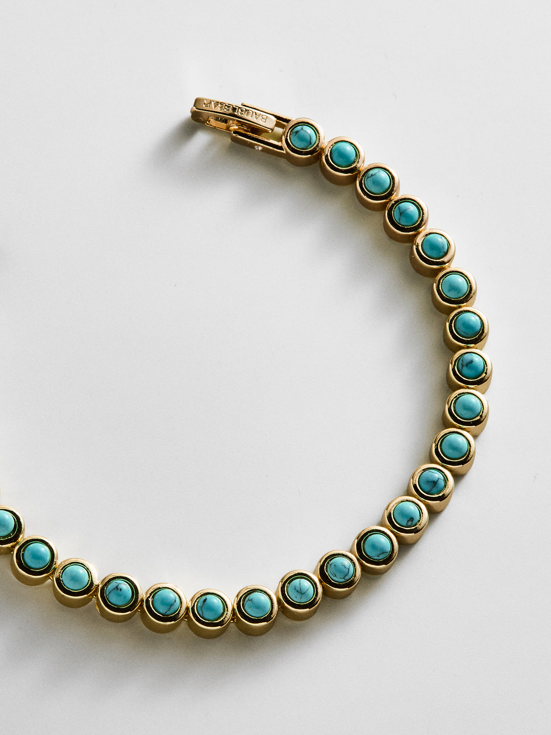Nina Semi-Precious Bracelet - Gold/Turquoise – Turquoise stones on a ...