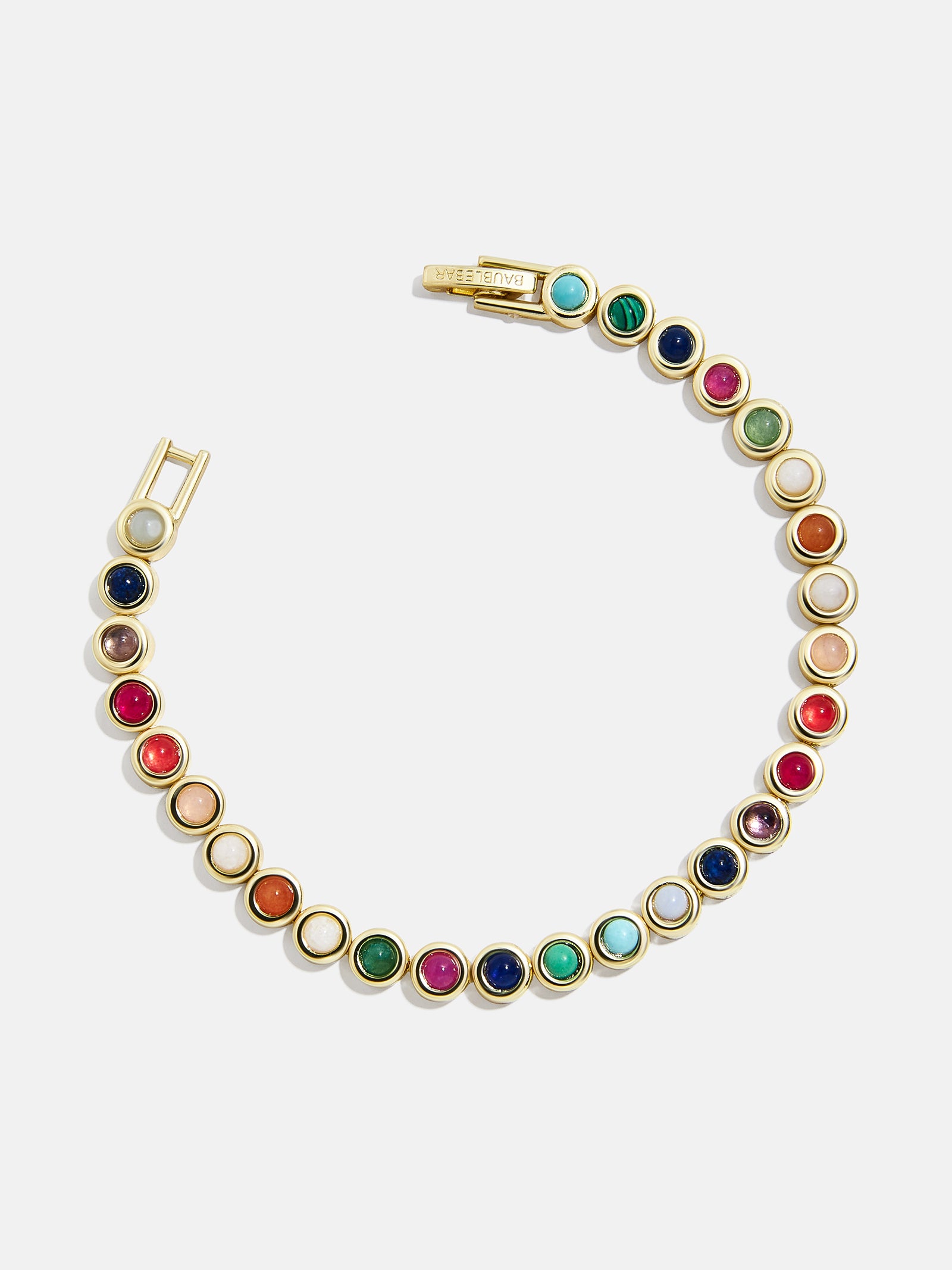 Nina Semi-Precious Bracelet - Gold/Multi – Multicolored stones on a ...