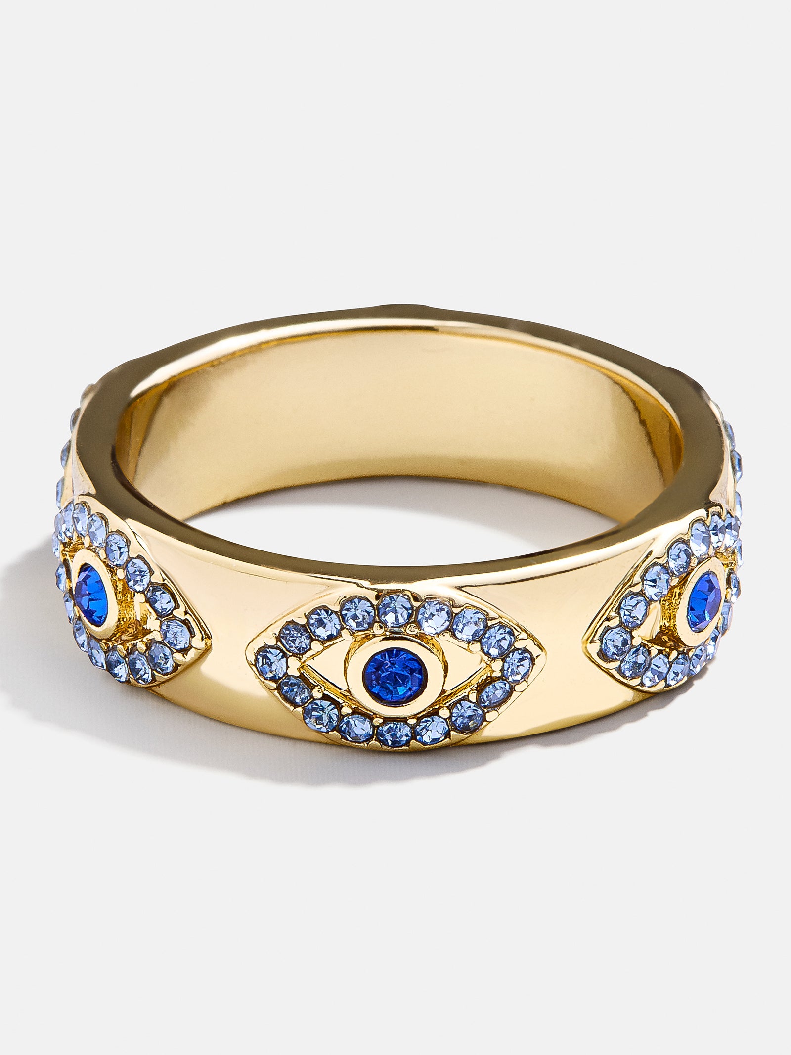 Eyes On Eyes Ring - Gold/Blue – Pavé evil eye ring – BaubleBar