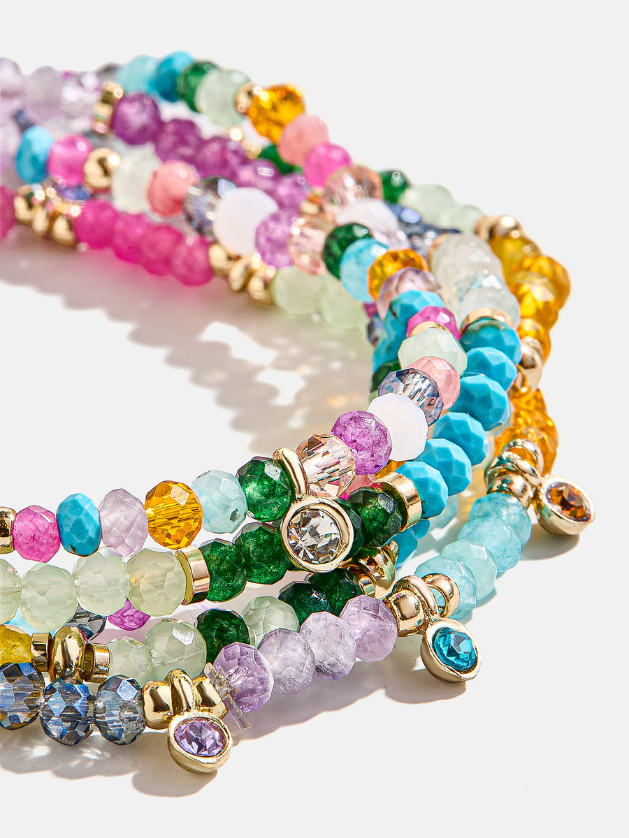 Indya Semi-Precious Layered Bracelet Set - Multi – Set of five beaded ...
