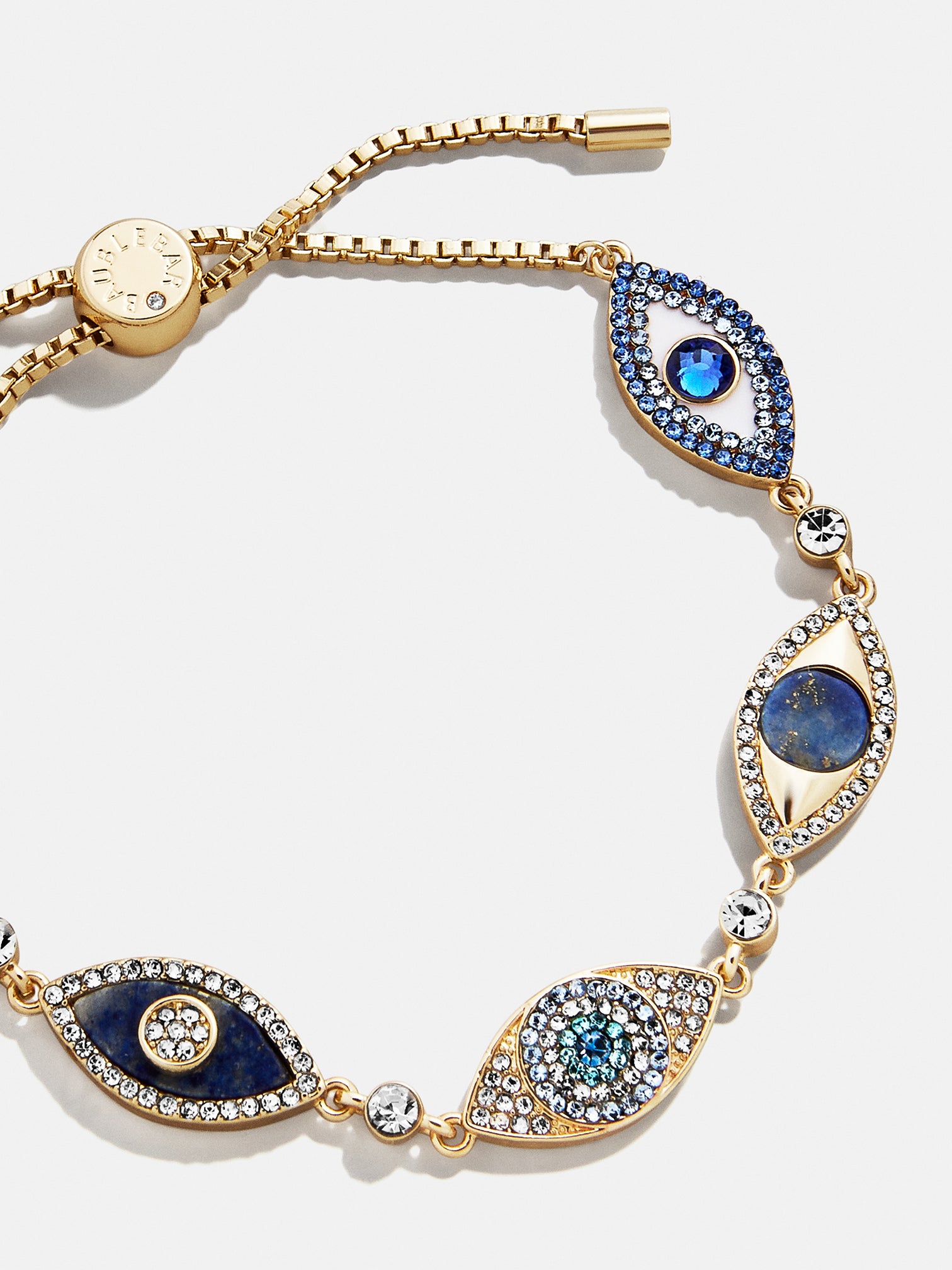 Ojo Bracelet - Gold/Blue – Evil eye gemstone bracelet – BaubleBar