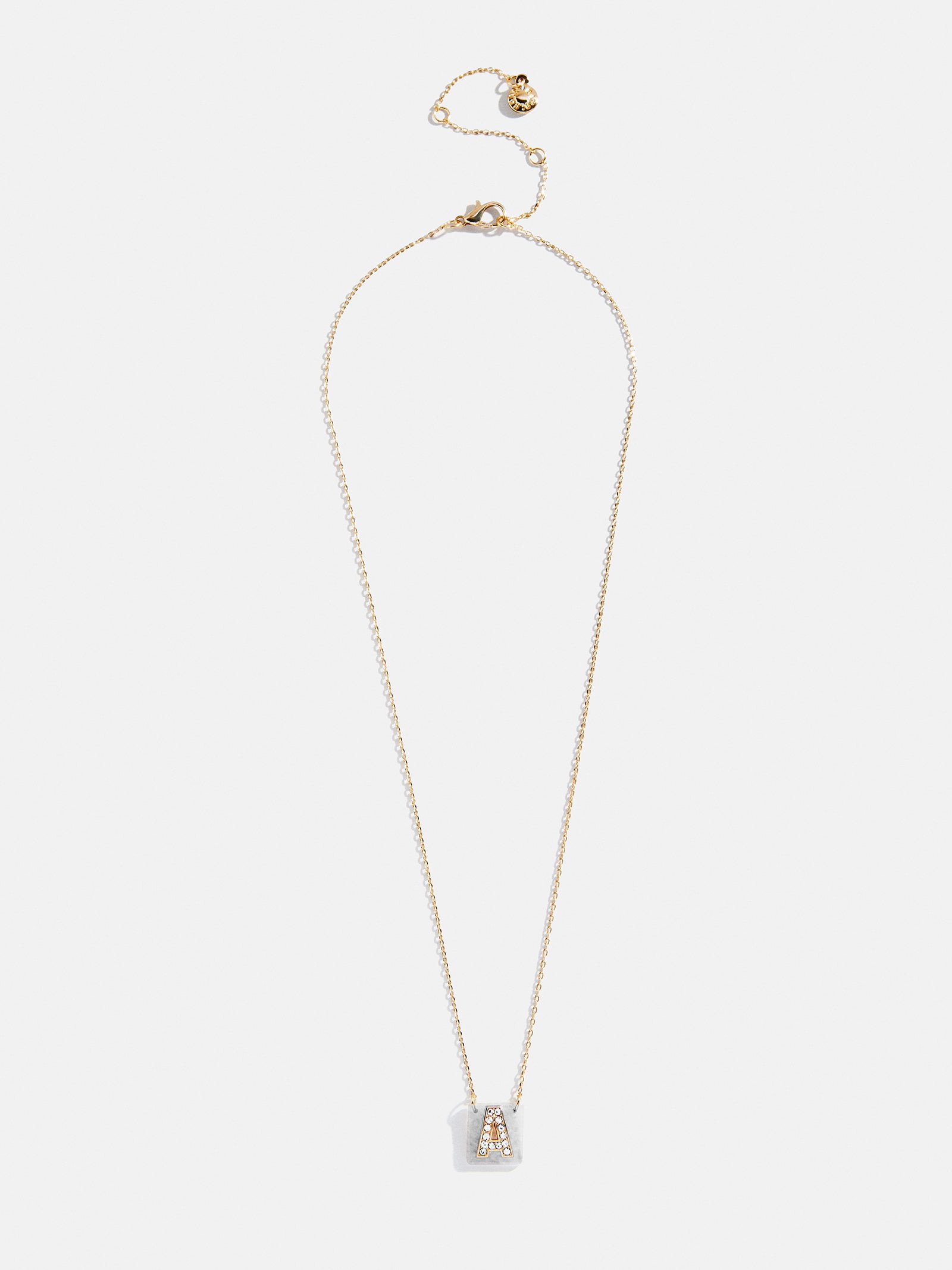 Clementine Initial Necklace - Gold/Pavé – Letter charm on gold chain ...