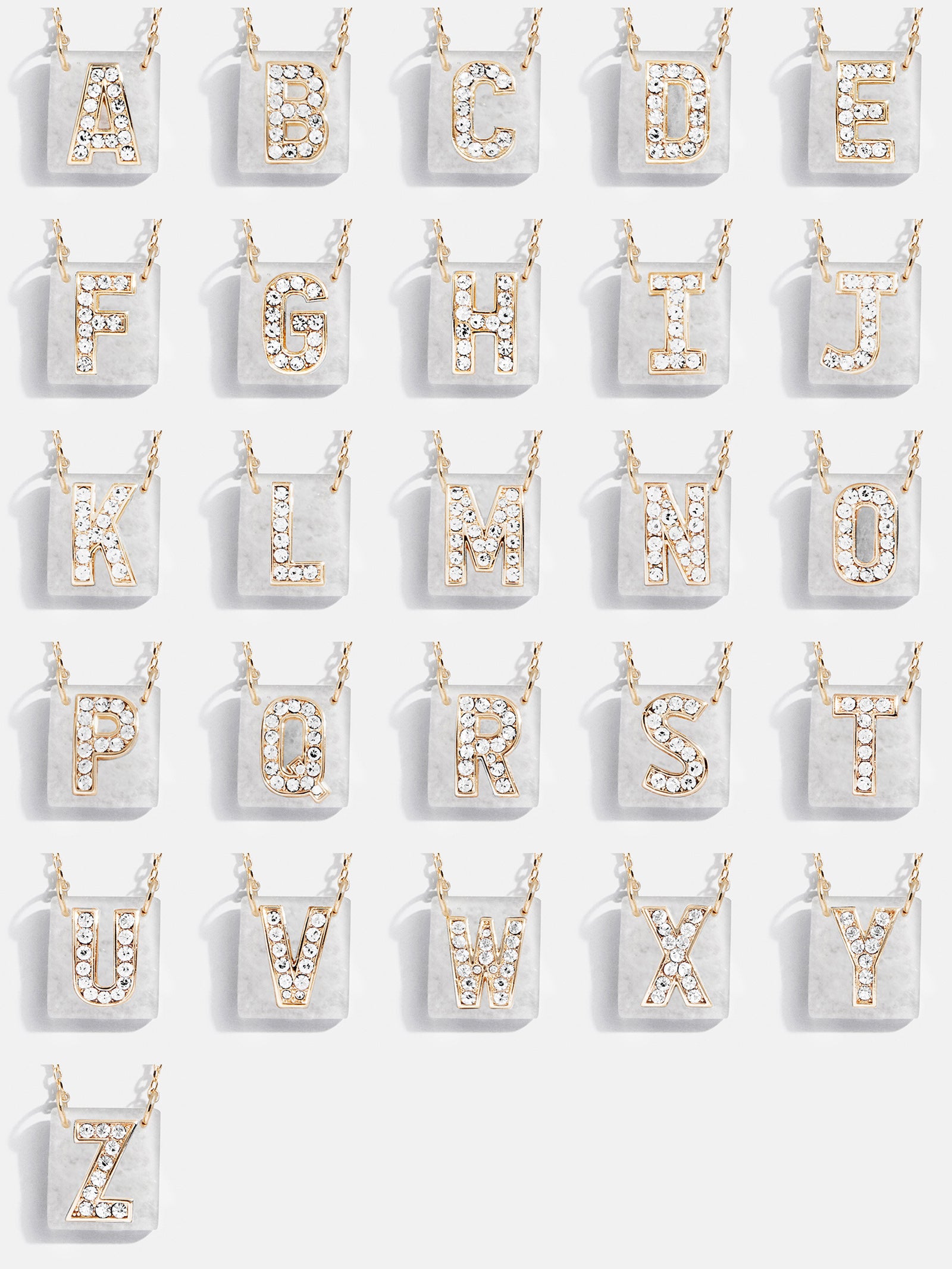 Clementine Initial Necklace - Gold/Pavé – Letter charm on gold chain ...