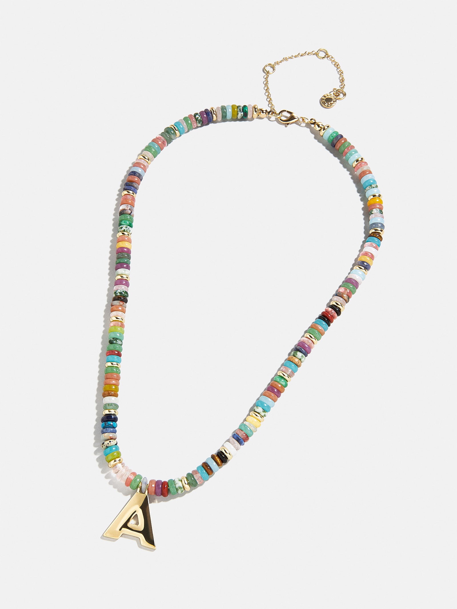 Semi-Precious Block Initial Necklace - Multi/Gold – Semi-precious ...