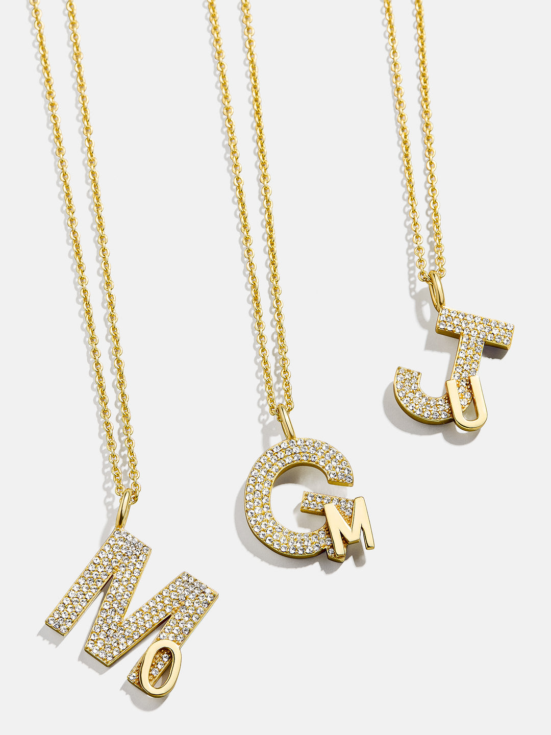 Pavé Double Initial Custom Necklace - Gold/Pavé – Double initial ...