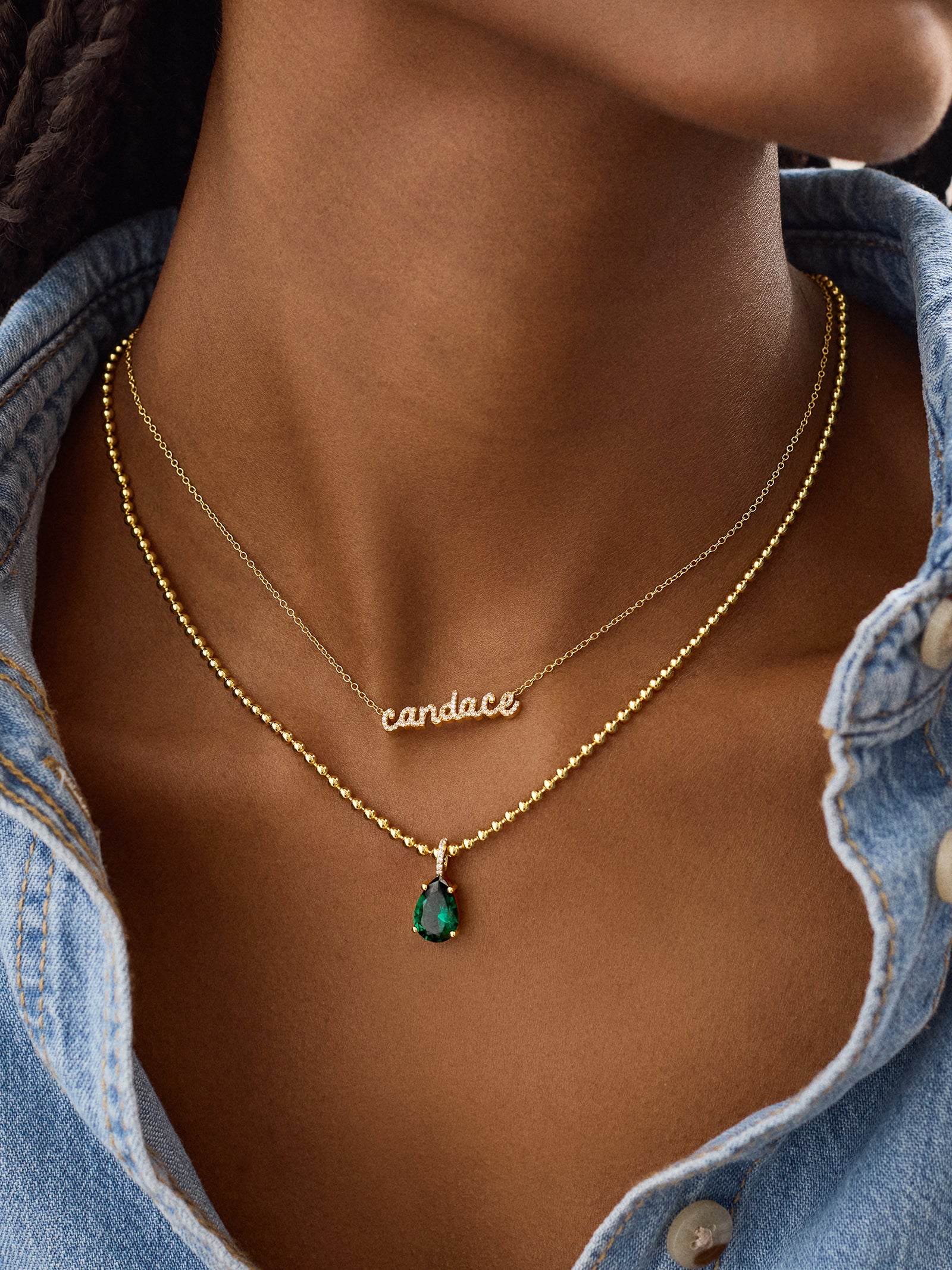Esther 18K Gold Birthstone Necklace - Crystal – Birthstone pendant ...